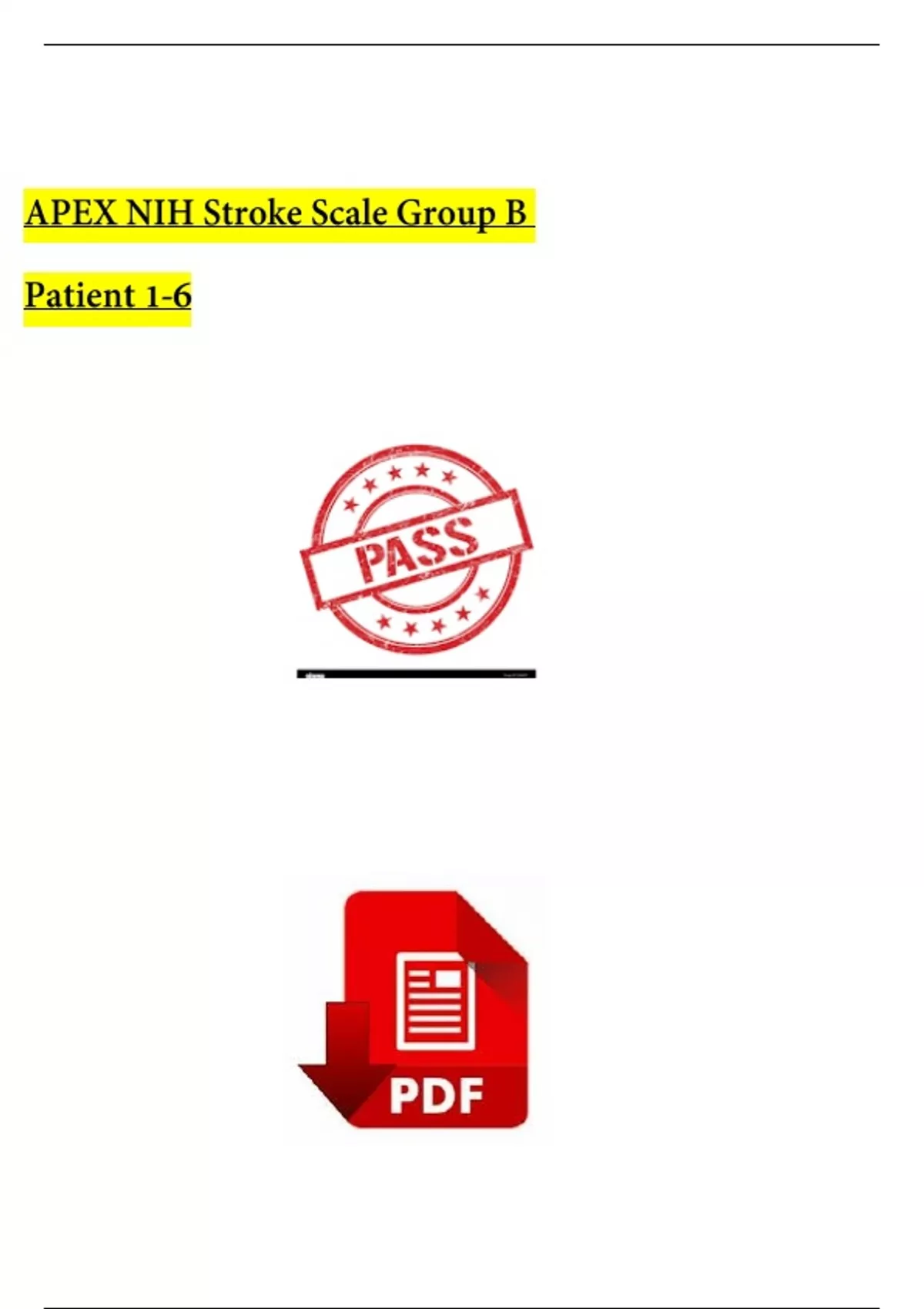 APEX NIH Stroke Scale Group B Patient 1-6 || 2025 - APEX NIH Stroke ...