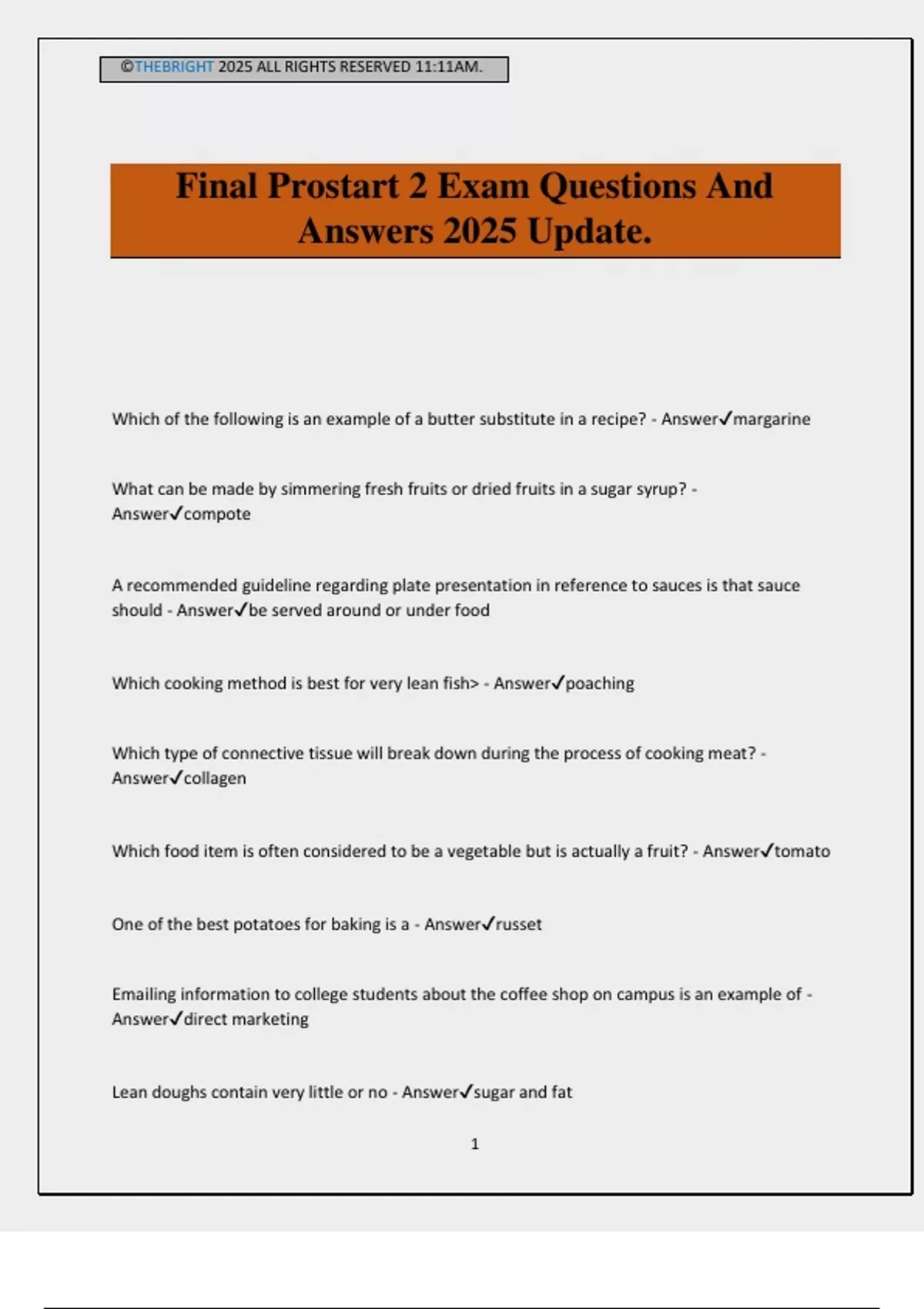 Final Prostart 2 Exam Questions And Answers 2025 Update. - Prostart ...
