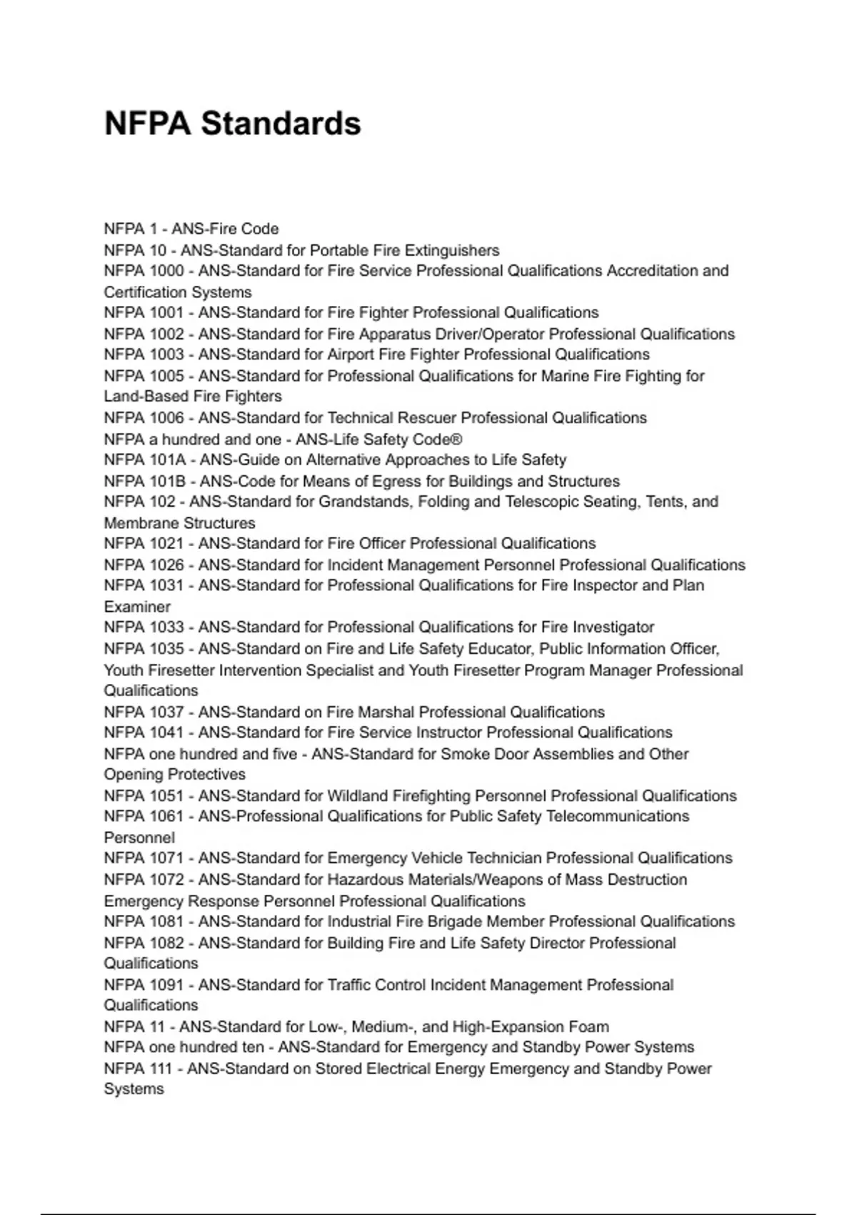 NFPA Standards QUESTIONS WITH DETAILED VERIFIED ANSWERS (100% CORRECT ...