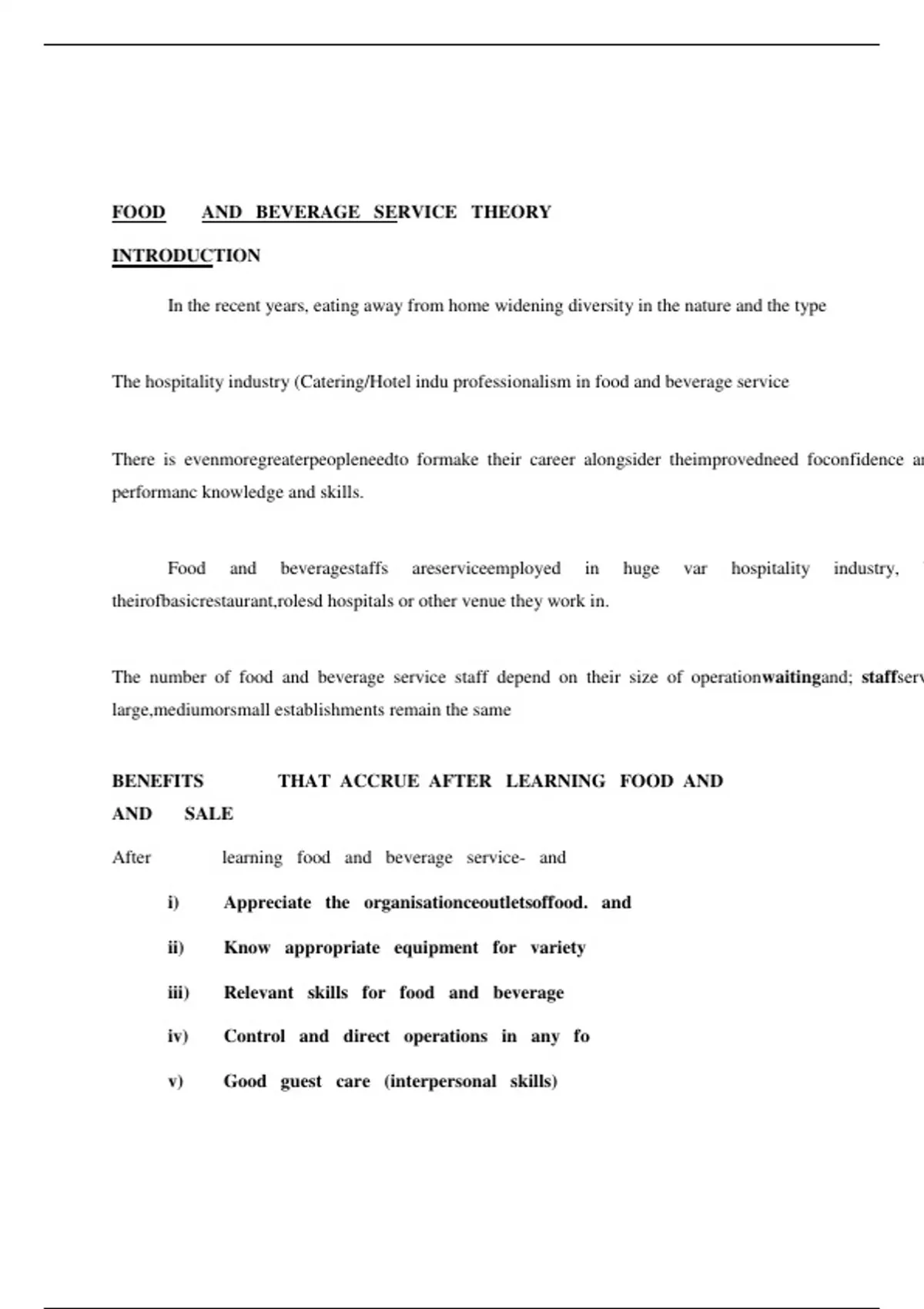 Food & Beverage Service Theory – Complete Notes for Hotel & Hospitality ...