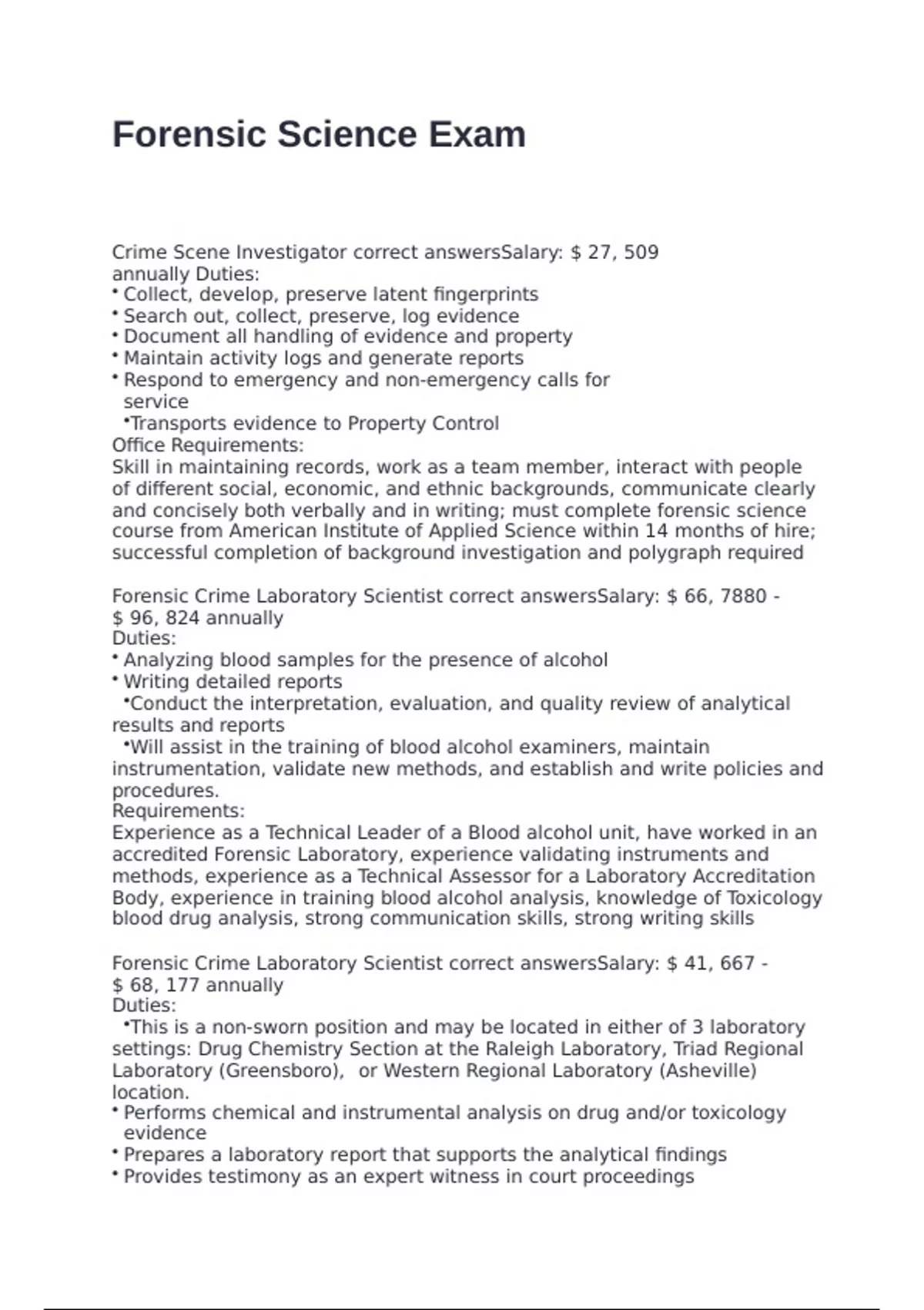 Forensic Science Exam with 100% correct answers 2025 - Forensic Science Exa - Stuvia US
