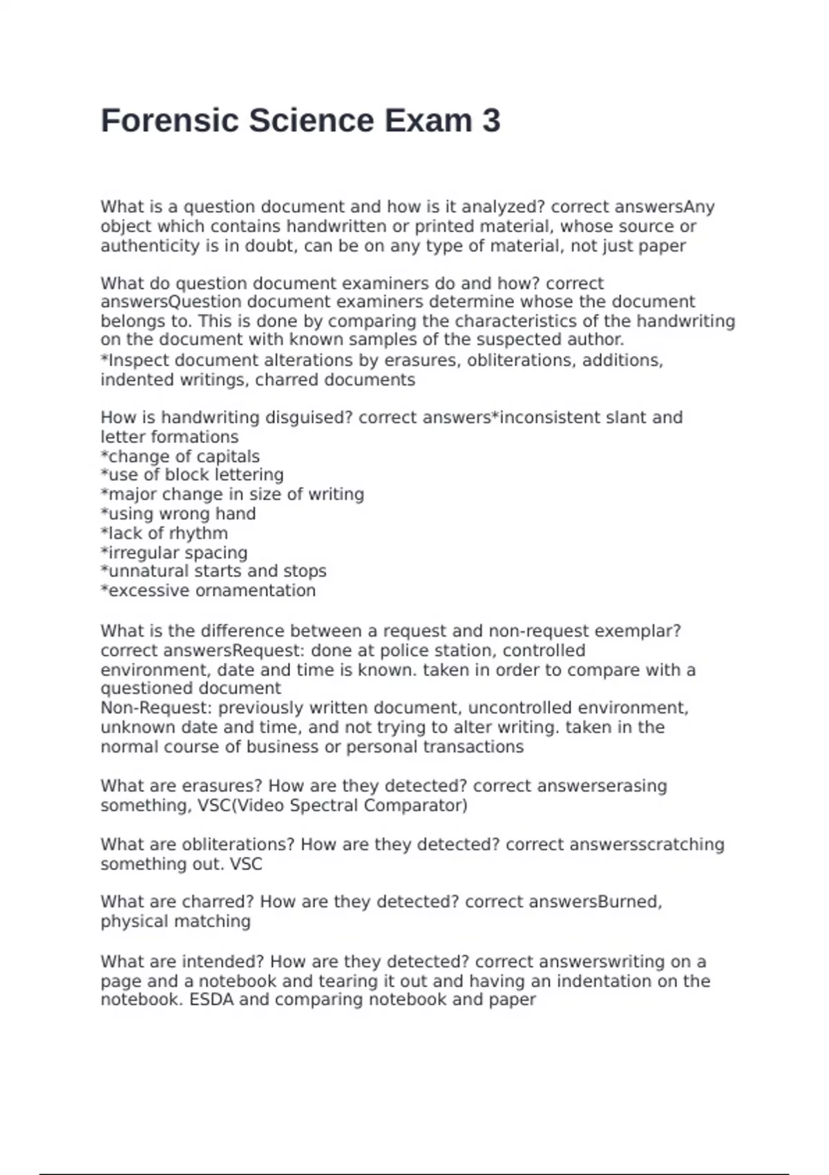 Forensic Science Exam with 100% correct answers 2025 - Forensic Scie ...