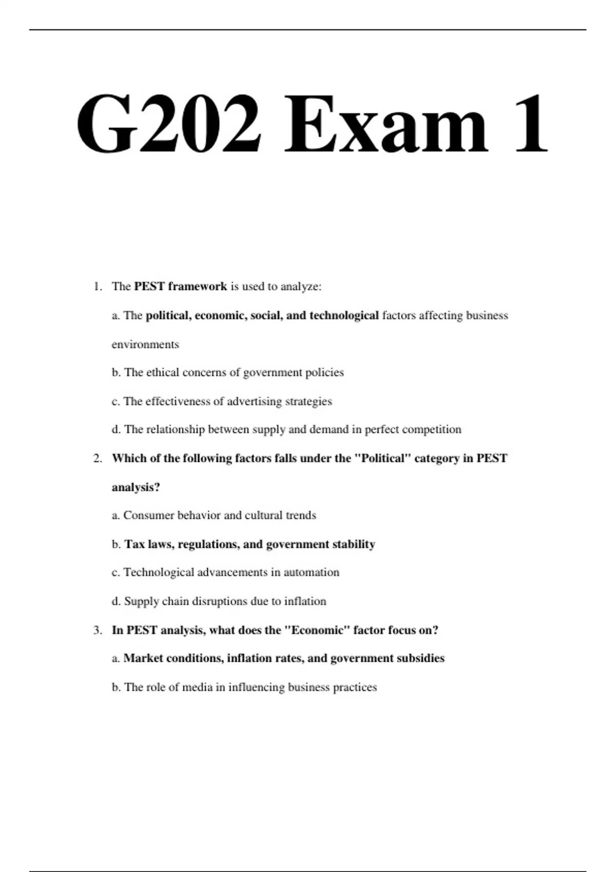 G202 Exam 1 Questions and Answers (Real 2025 Exam) - Nursing - Stuvia US