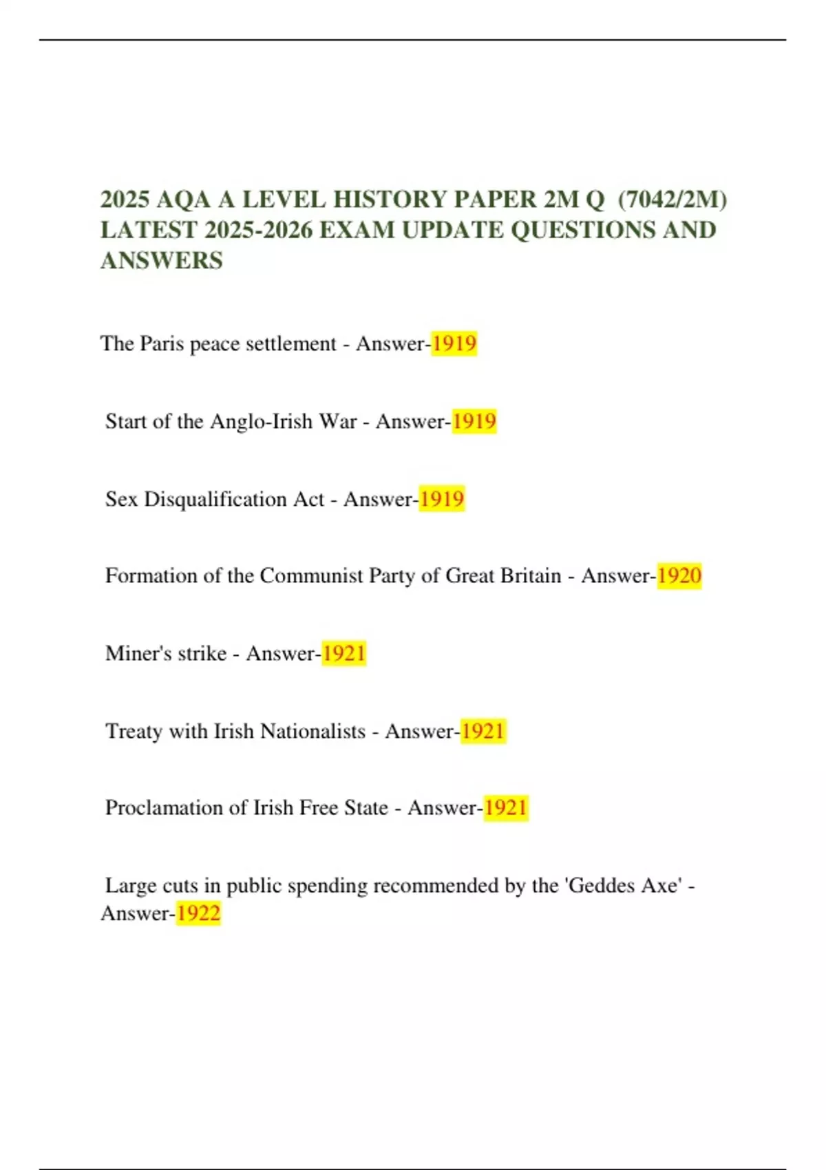 2025 AQA A LEVEL HISTORY PAPER 2M Q (7042/2M) LATEST EXAM UPDATE ...