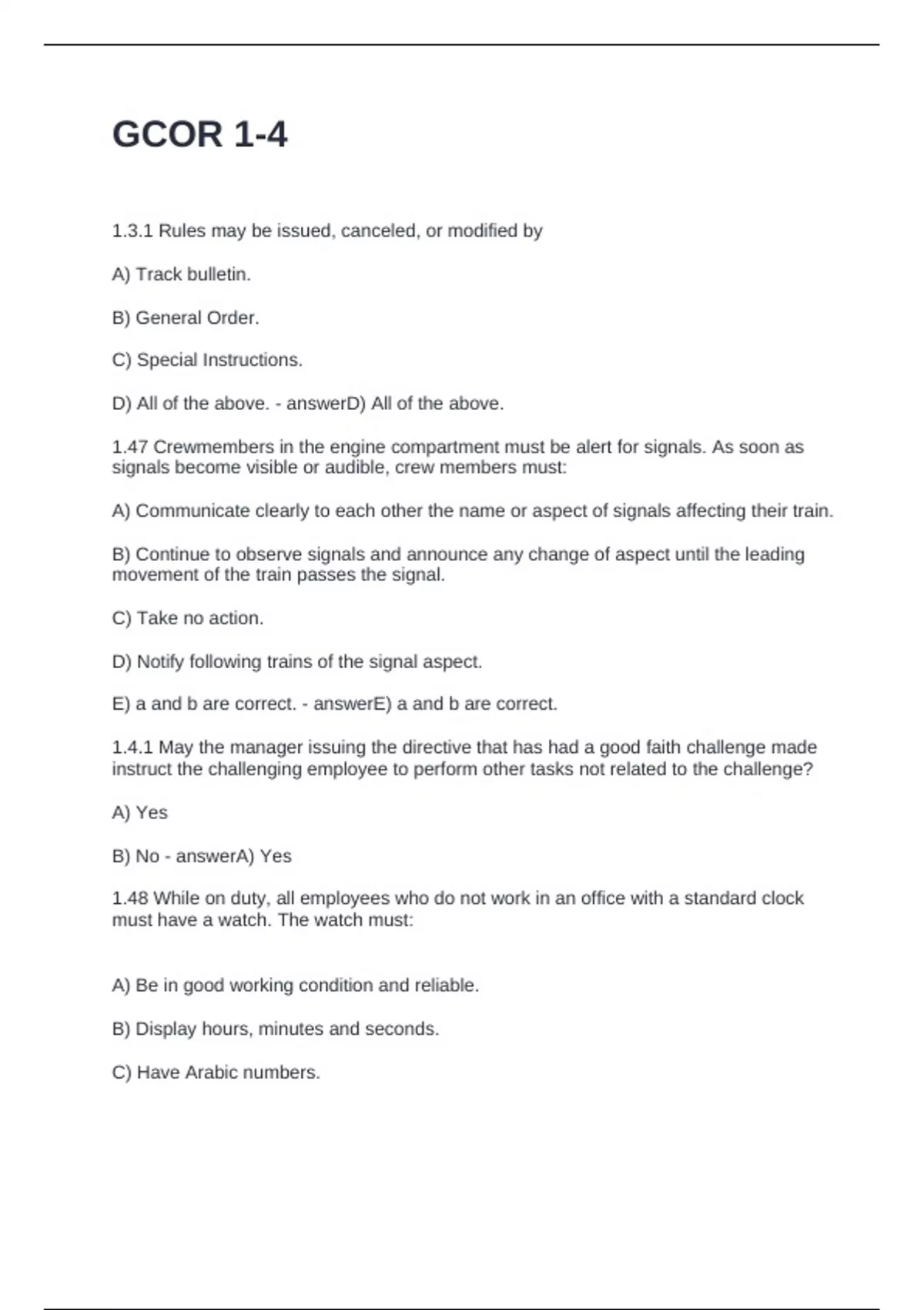 GCOR 1-4 QUESTIONS AND ANSWERS 100% CORRECT - GCOR - Stuvia US