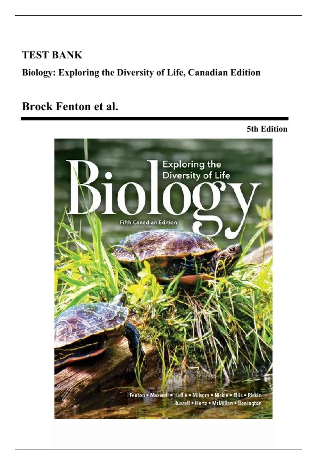 Test Bank - Biology: Exploring the Diversity of Life, 5th Canadian ...