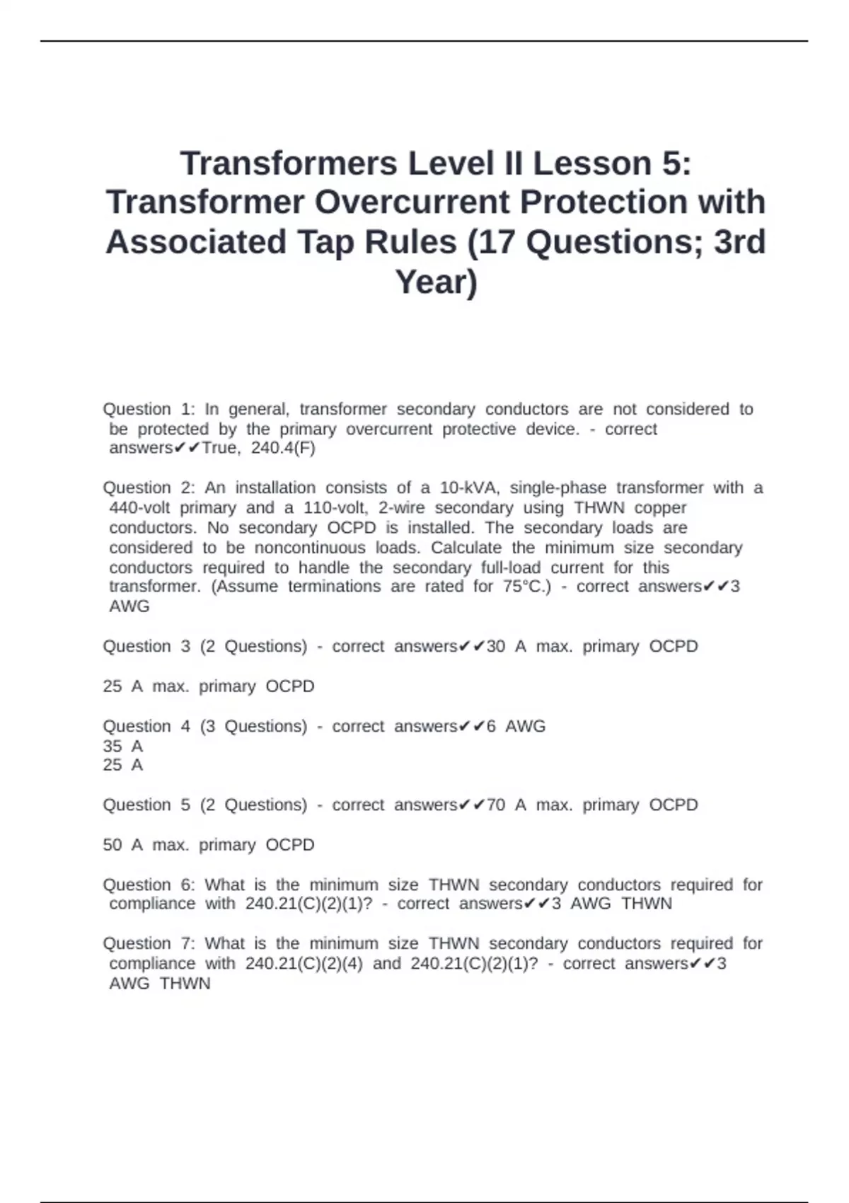 Transformers Level Ii Lesson 5 Transformer Overcurrent Protection With Associated Tap Rules 17