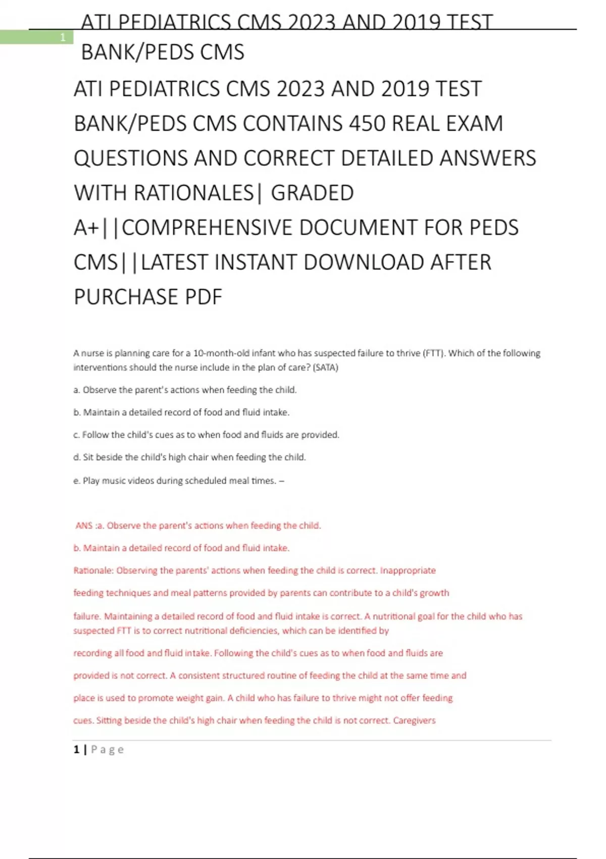 ATI Pediatric Proctored 2025, NGN Questions Pediatric ATI, ATI Test ...