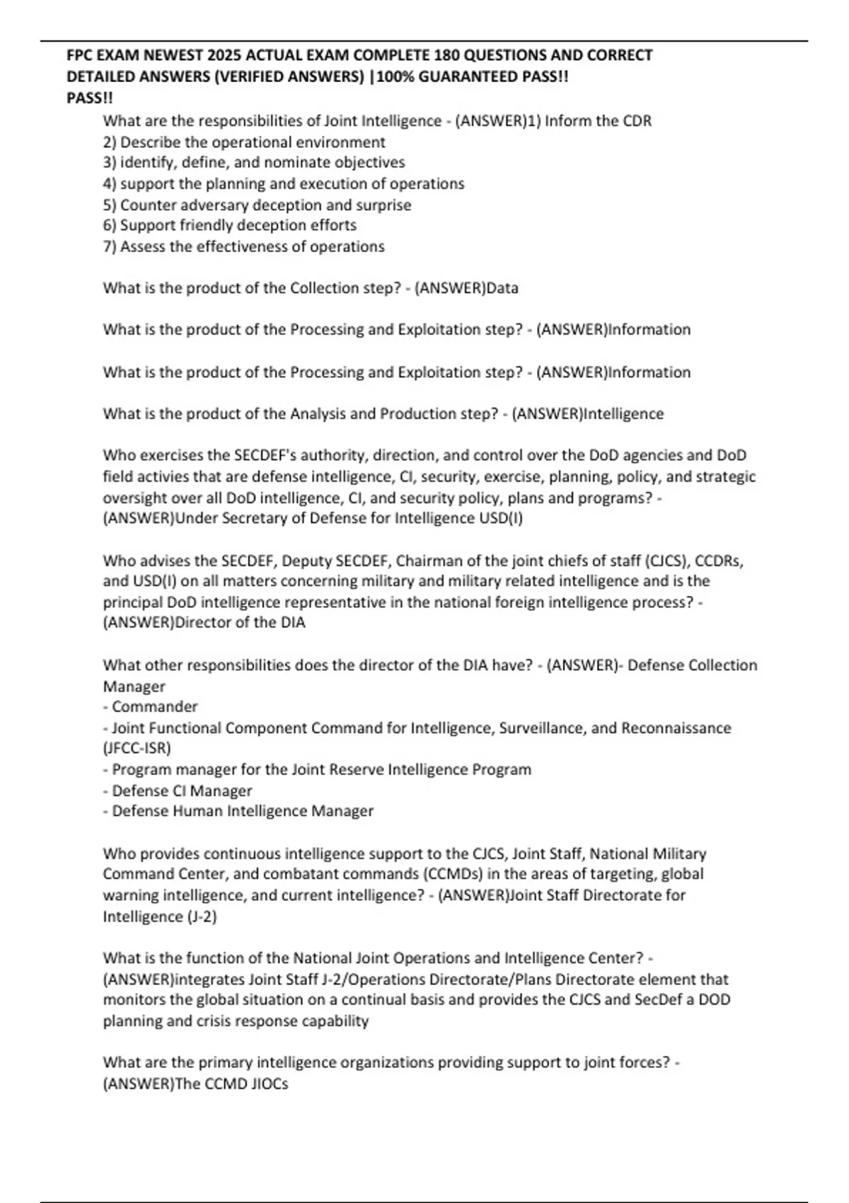 IFPC EXAM NEWEST 2025 ACTUAL EXAM COMPLETE 180 QUESTIONS AND CORRECT DETAILED ANSWERS (VERIFIED ...