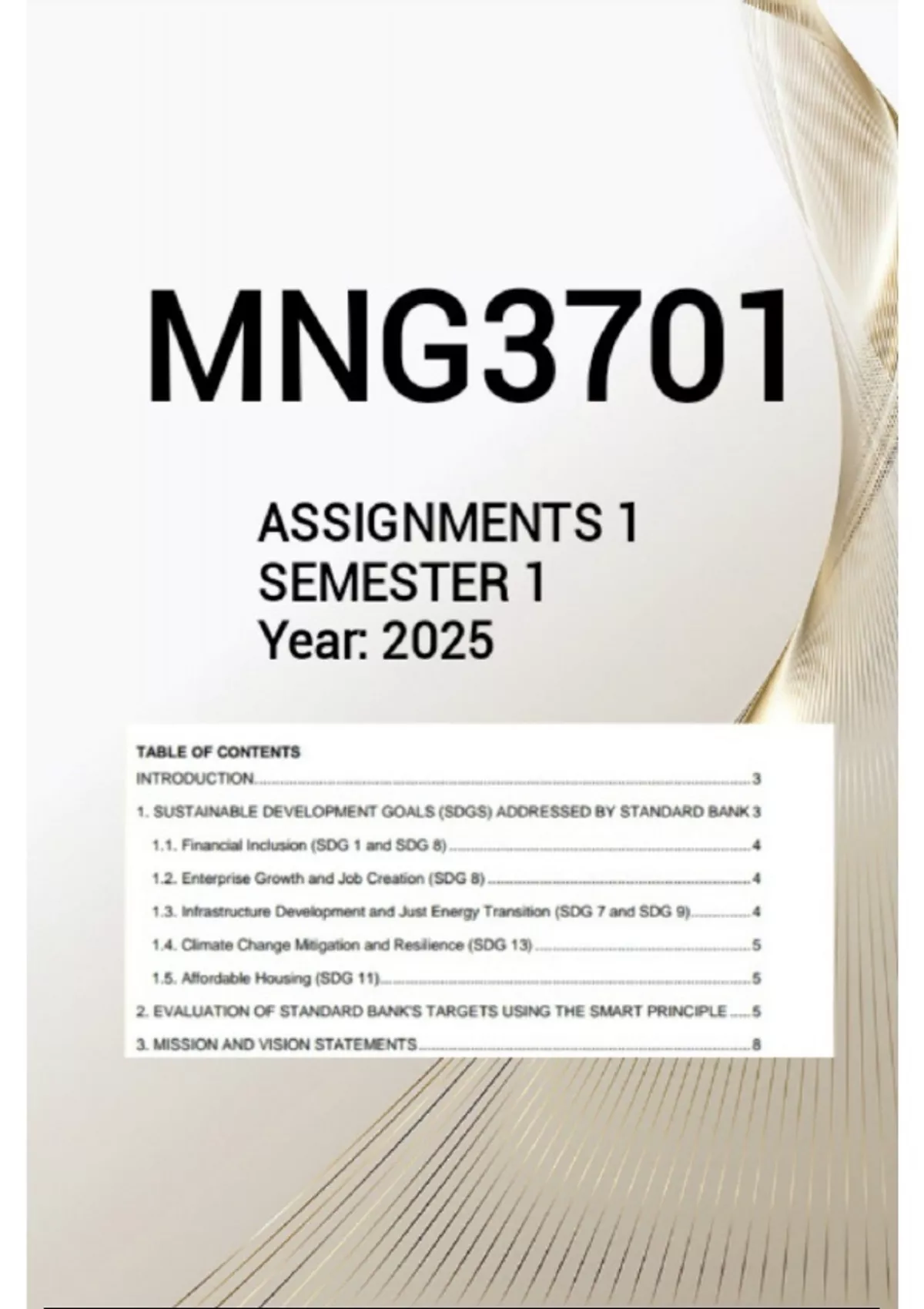MNG3701 ASSIGNMENTS 1 SEMESTER 1 2025 SOLUTION - Strategic Planning ...