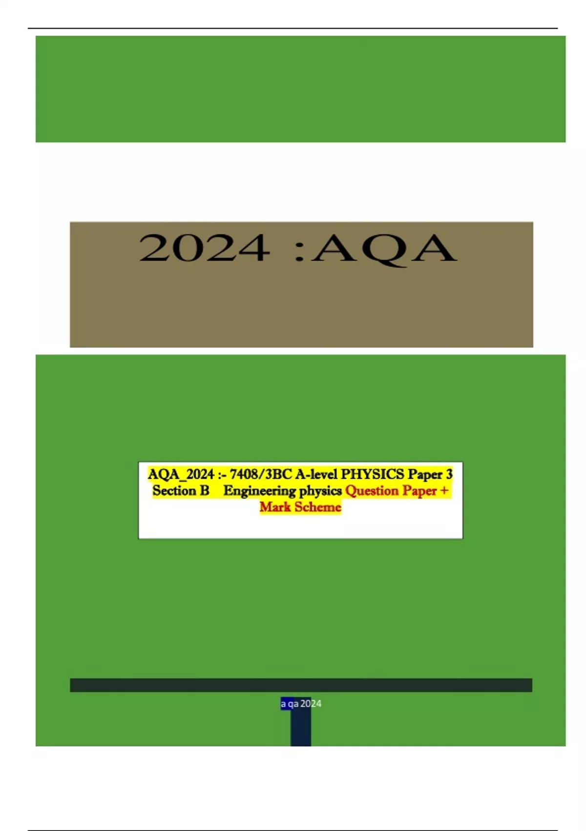 AQA_2024 :- 7408/3BC A-level PHYSICS Paper 3 Section B Engineering ...