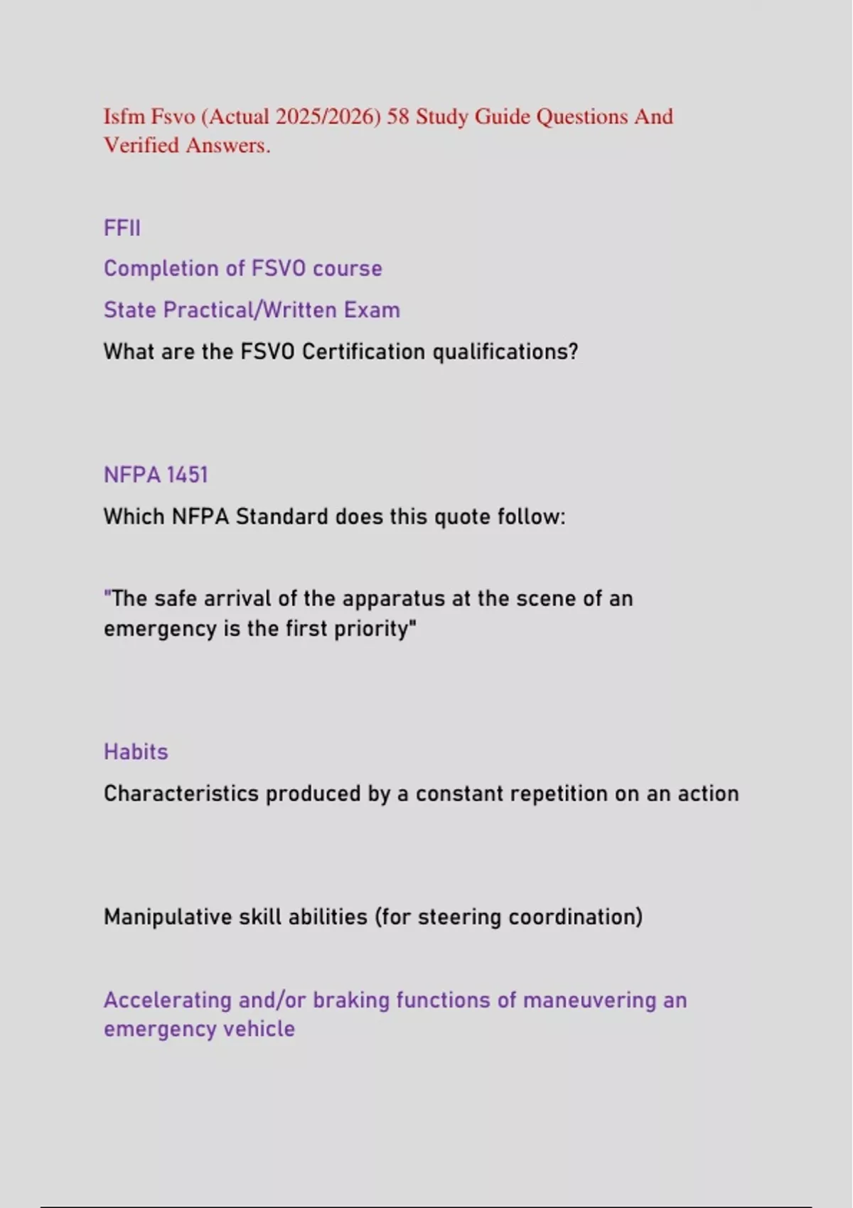 Isfm Fsvo (Actual 2025/2026) 58 Study Guide Questions And Verified ...