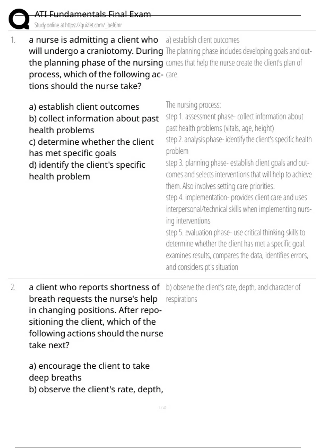 ATI Fundamentals Final Exam With 160 Actual Exam Questions. Correct ...