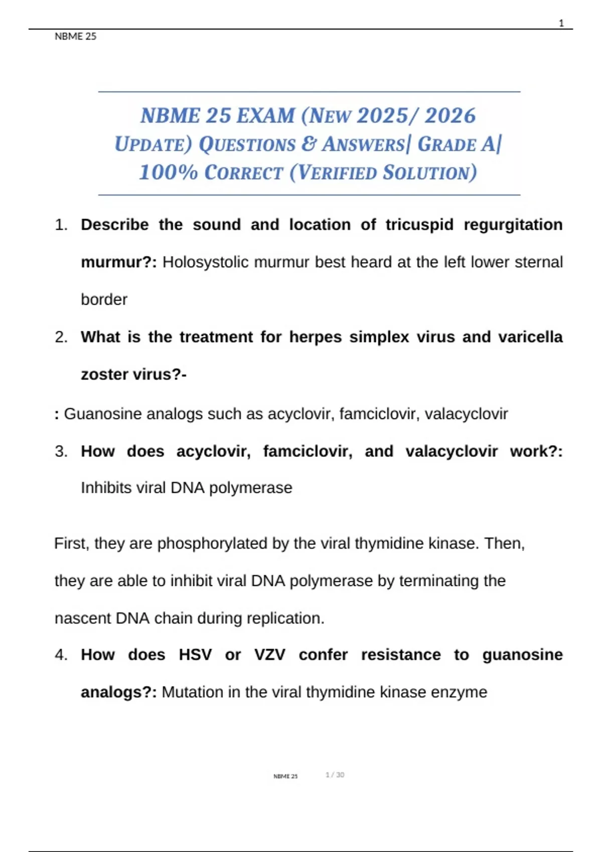 NBME 25 EXAM (NEW 2025/ 2026 UPDATE) QUESTIONS & ANSWERS| GRADE A| 100% CORRECT (VERIFIED ...