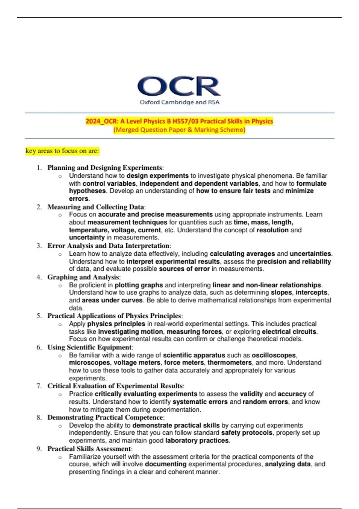2024_OCR: A Level Physics B H557/03 Practical Skills in Physics (Merged ...