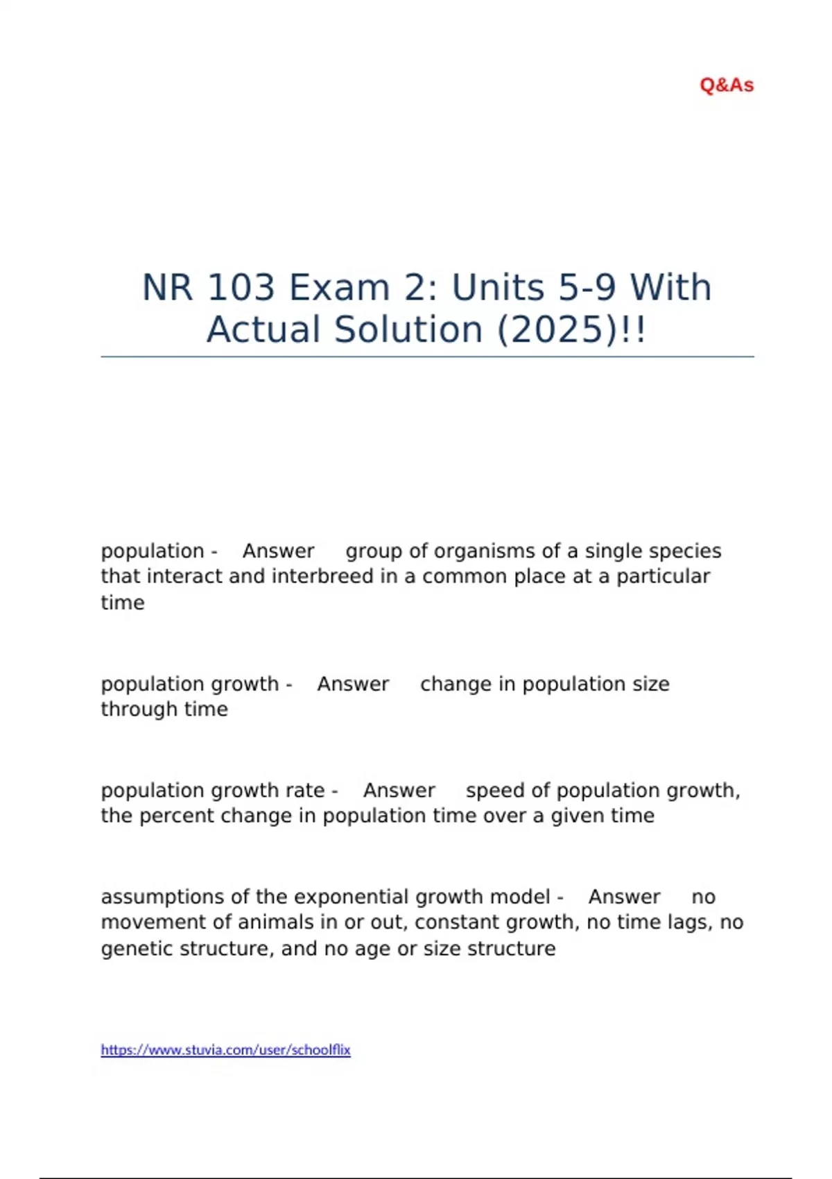 NR 103 Exam 2 Units 5-9 With Actual Solution (2025)!! - NR-103 - Stuvia US
