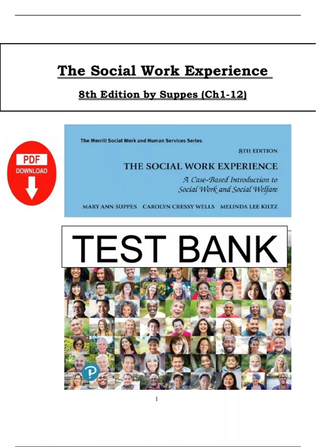 Test Bank - The Social Work Experience 8th Edition by Suppes, (Ch 1 to ...