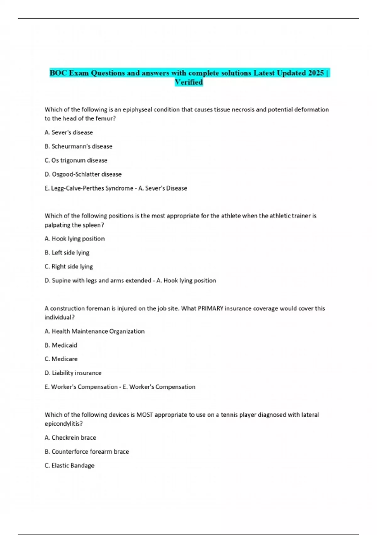 ASCP BOC Exam Questions and answers with complete solutions Latest ...