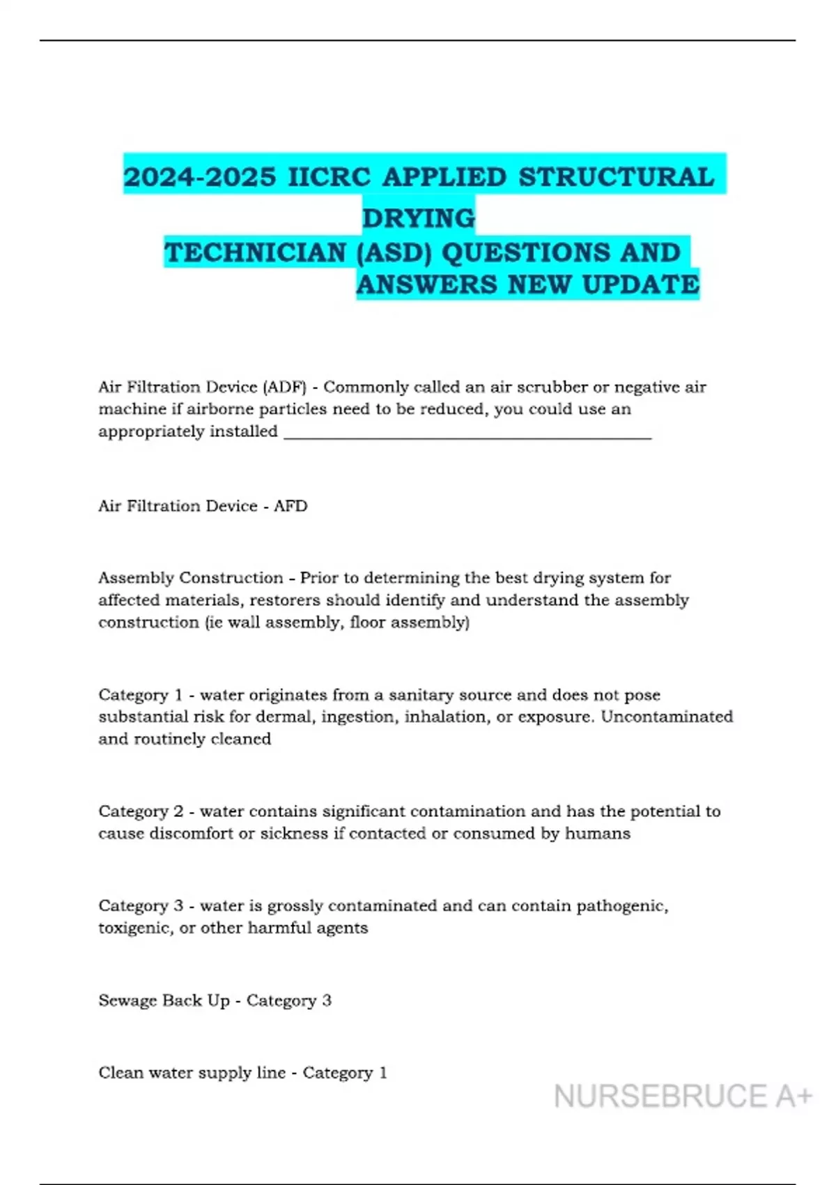 IICRC APPLIED STRUCTURAL DRYING - IICRC - Stuvia US