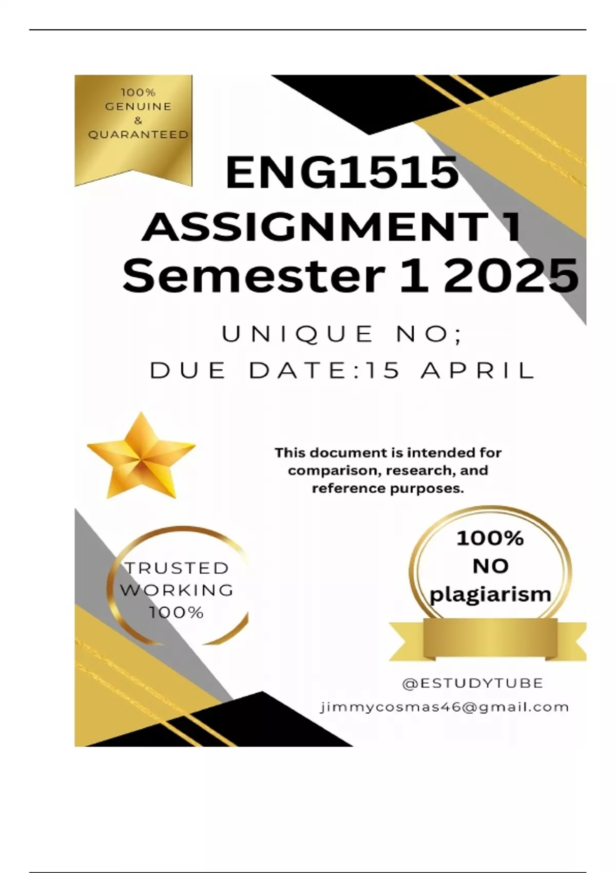 ENG1515 Assignment 1 (COMPLETE ANSWERS) 2025 - DUE 15 April 2025 ...