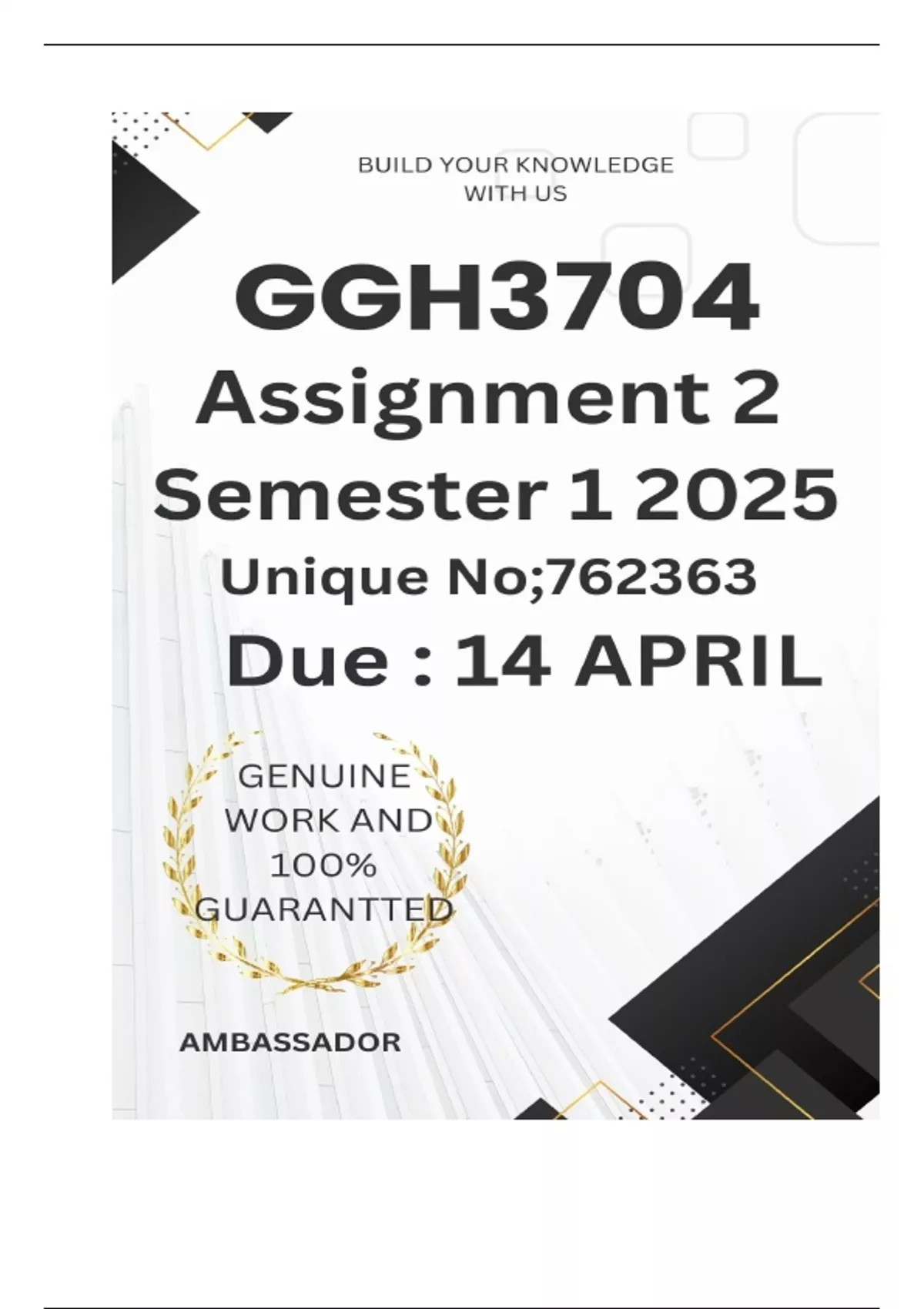GGH3704 Assignment 2 (COMPLETE ANSWERS) Semester 1 2025 (762363) - DUE 14 April 2025 ...