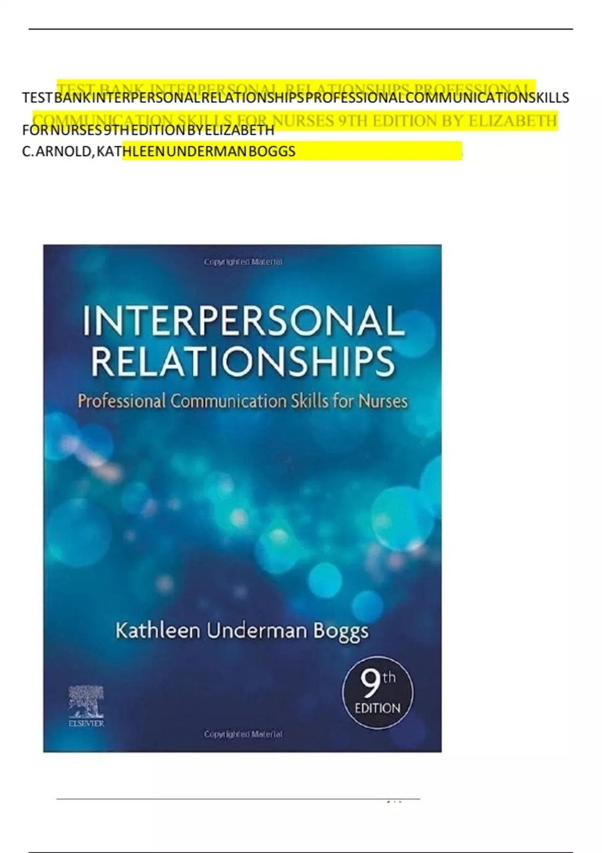 Test Bank Interpersonal Relationships Professional Communication Skills ...