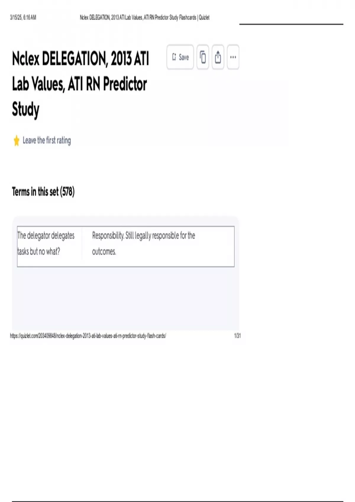 Nclex DELEGATION, 2025 ATI Lab Values, ATI RN Predictor Study - Nclex ...