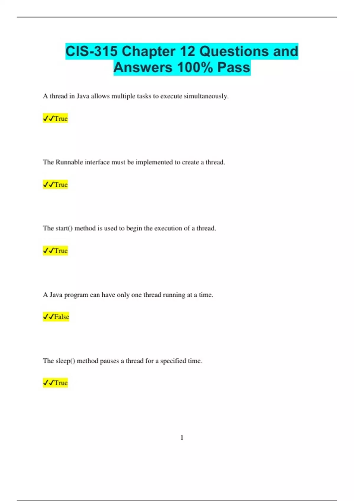 CIS-315 Chapter 12 Questions and Answers 100% Pass - CIS-315 Chapter 12 ...