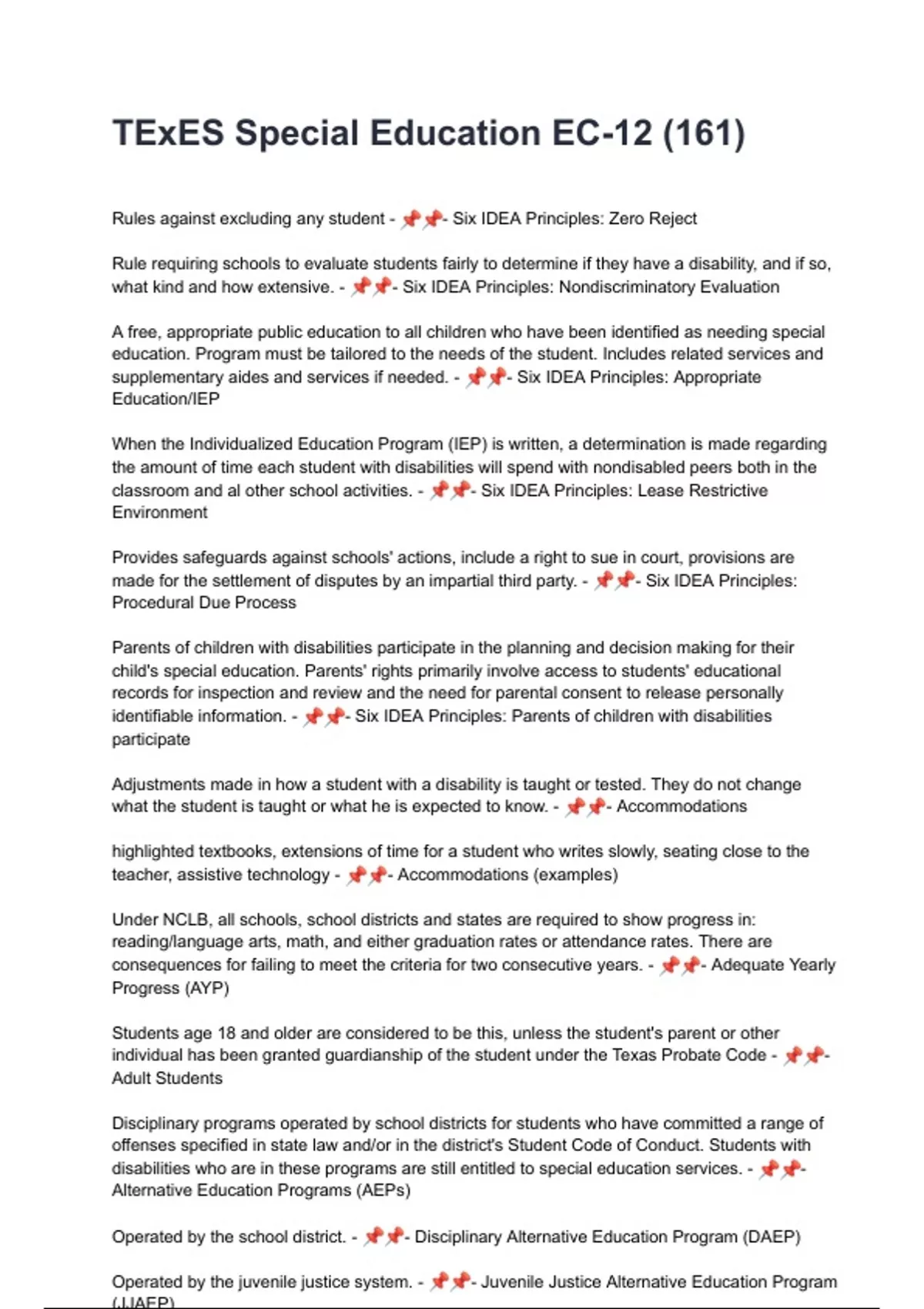 TExES Special Education EC-12 (161) 2025/2026 Questions With Correct ...