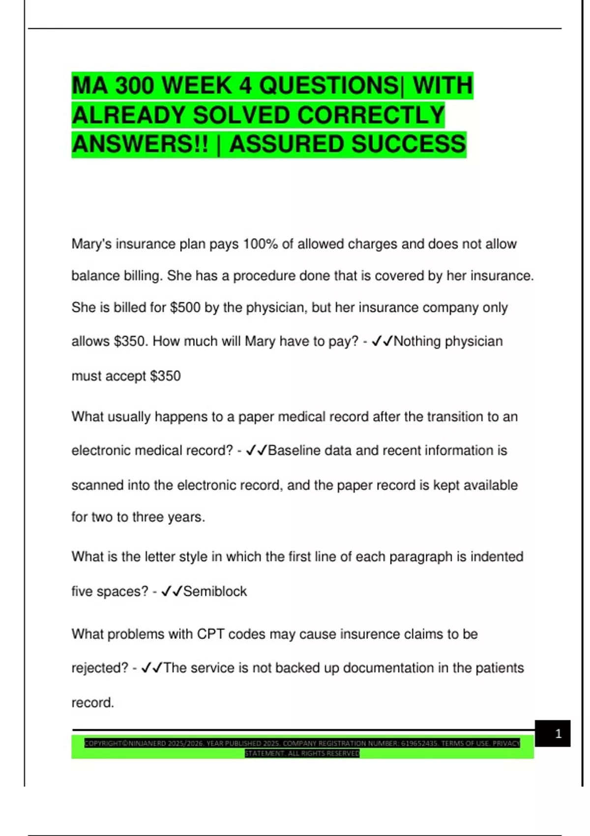 MA 300 WEEK 4 QUESTIONS| WITH ALREADY SOLVED CORRECTLY ANSWERS ...