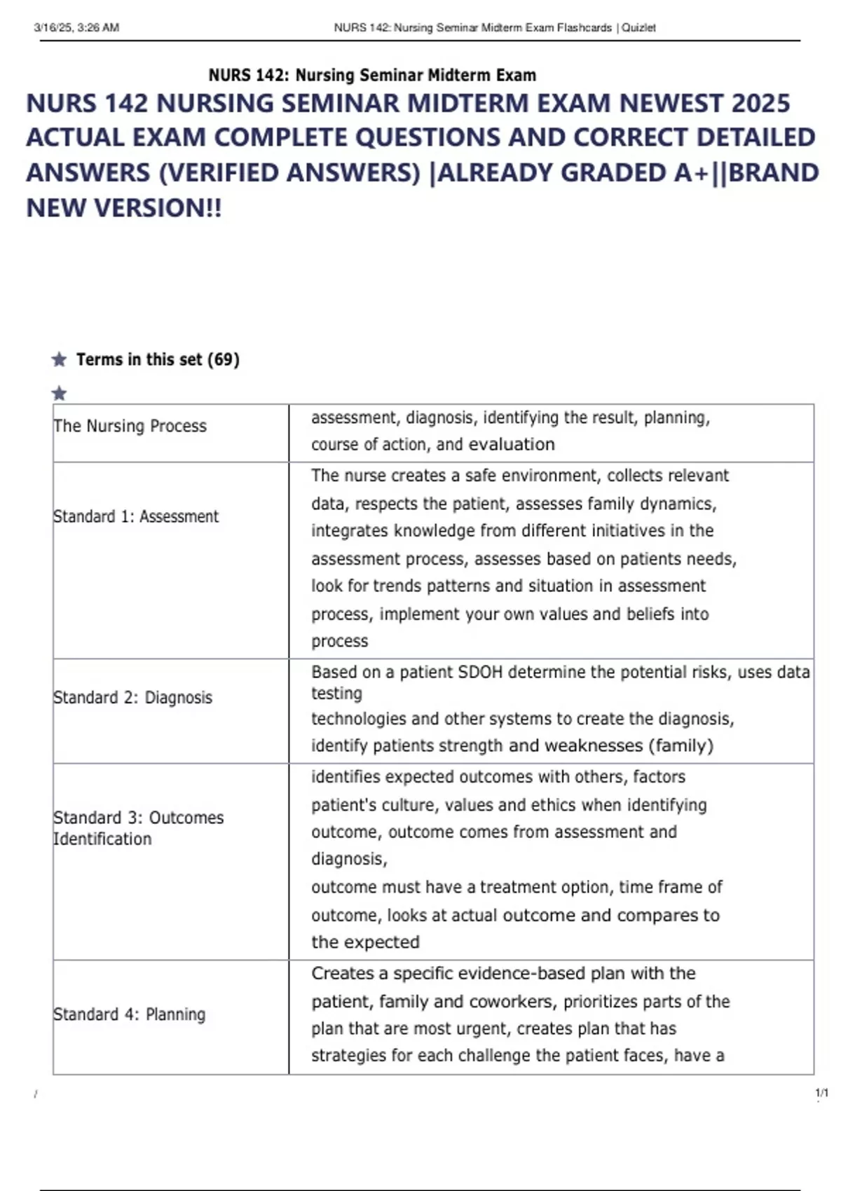 NURS 142 NURSING SEMINAR MIDTERM EXAM NEWEST 2025 ACTUAL EXAM COMPLETE ...