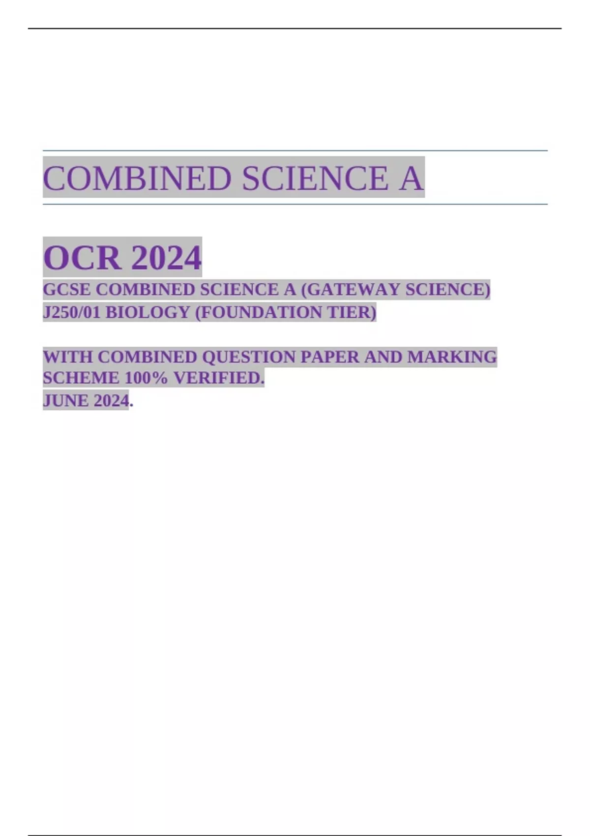 OCR 2024 GCSE CLASSICAL GREEK J292/06 LITERATURE AND CULTURE WITH ...