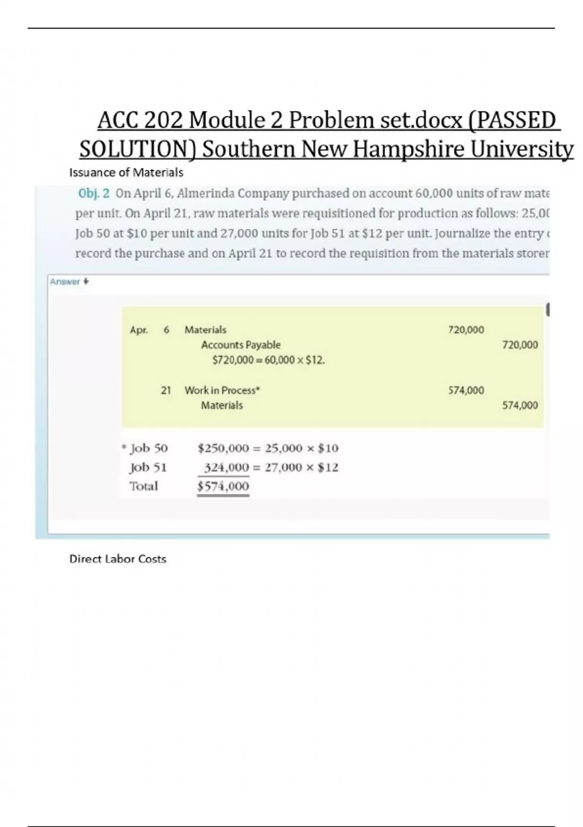 ACC 202 Module 2 Problem set.docx (PASSED SOLUTION) Southern New ...