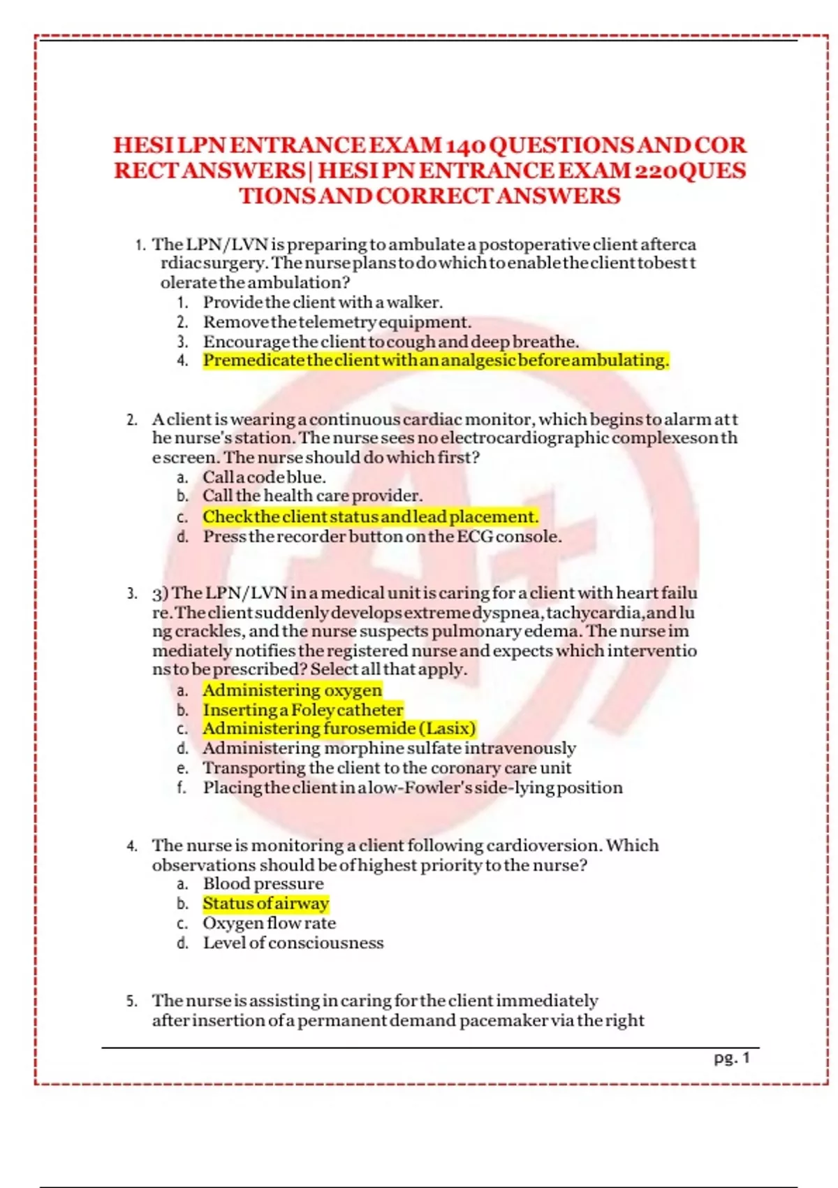 HESI LPN-ADN HESI ENTRANCE EXAM (2024/2025)MOBILITY EXAMS (A+ GRADED ...