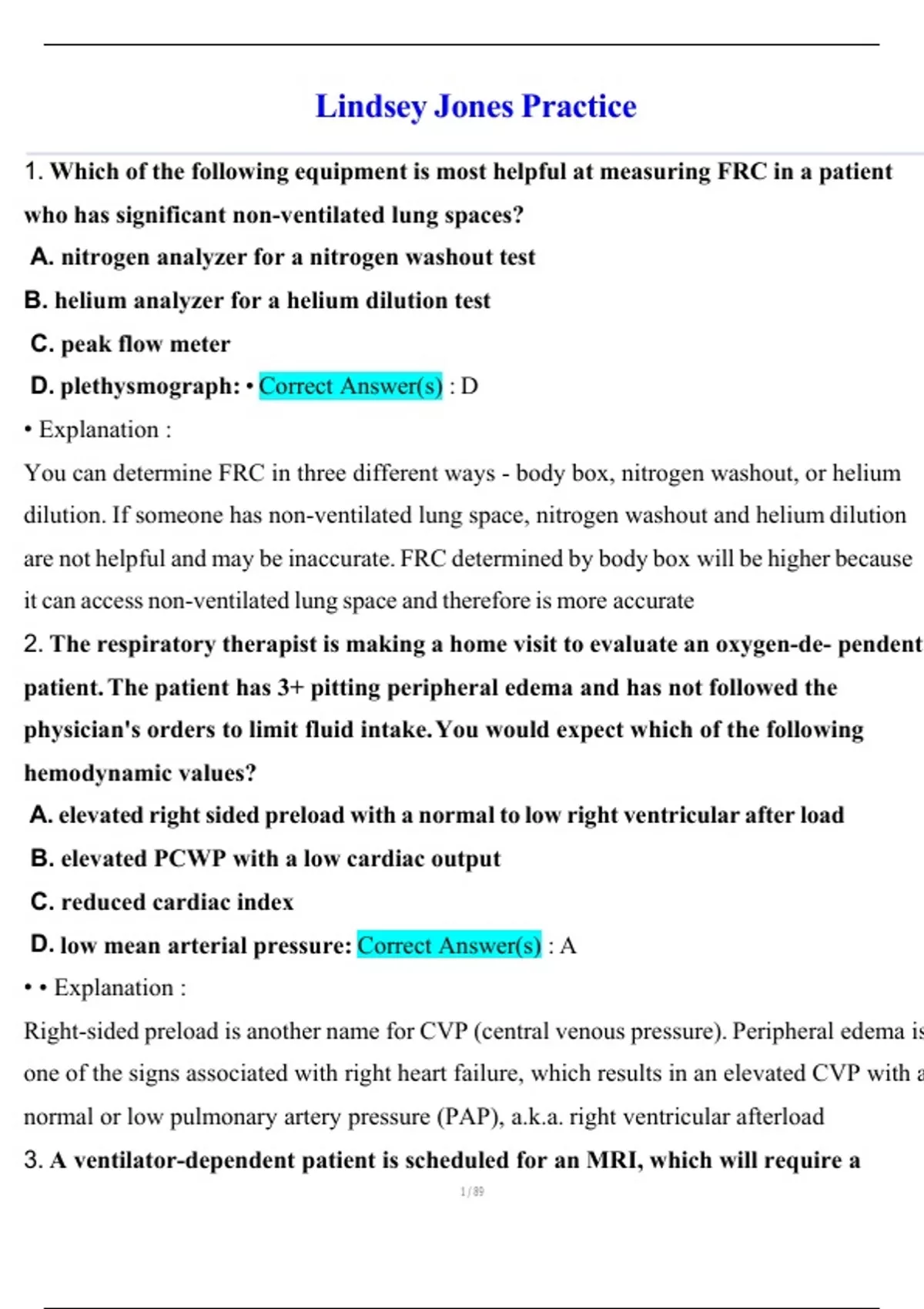 Lindsey Jones Practice Questions With Correct Answer(2025/2026 ...