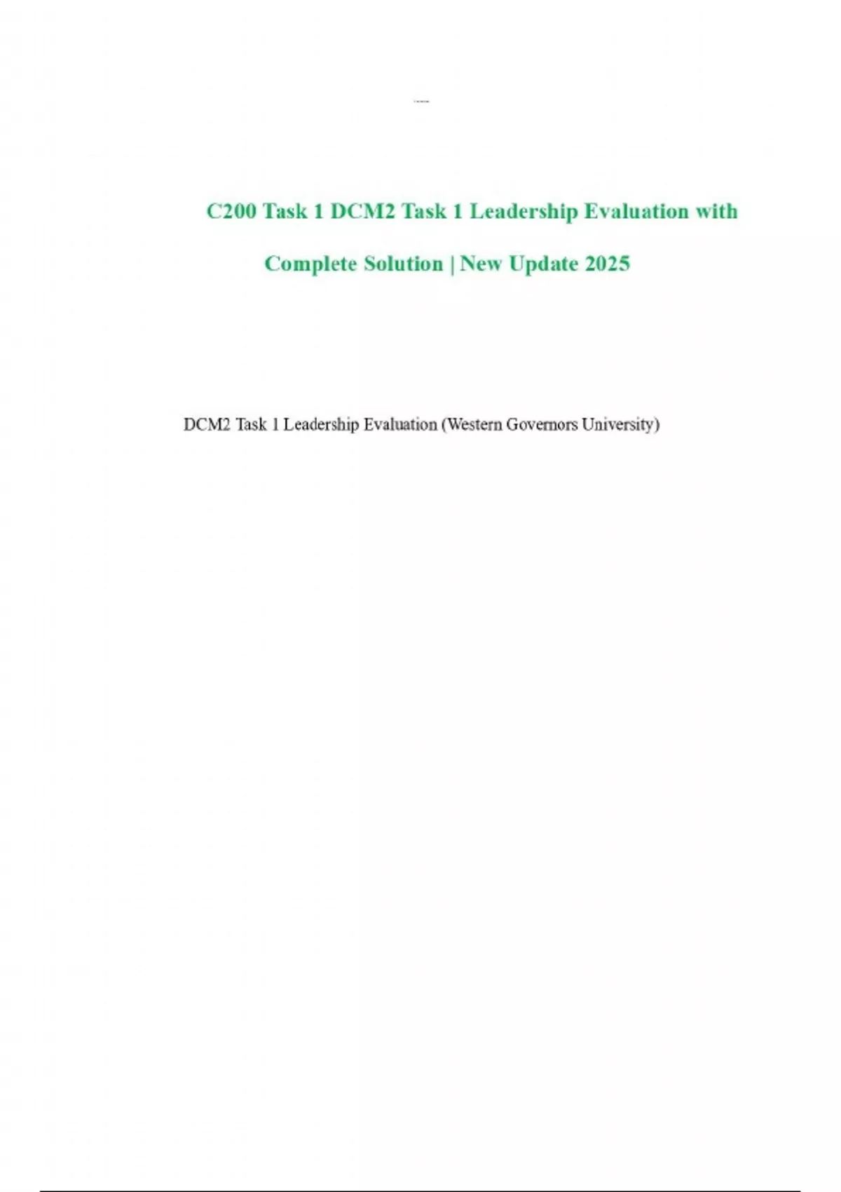 C200 Task 1 DCM2 Task 1 Leadership Evaluation with Complete Solution ...