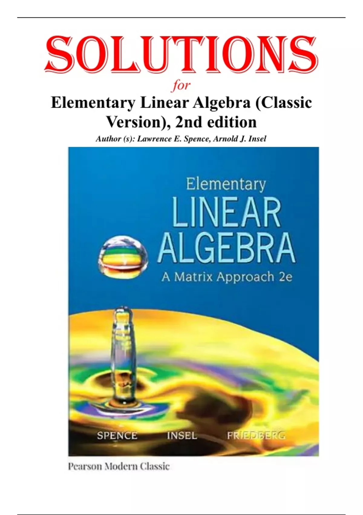 Solutions for Elementary Linear Algebra (Classic Version), 2nd edition ...