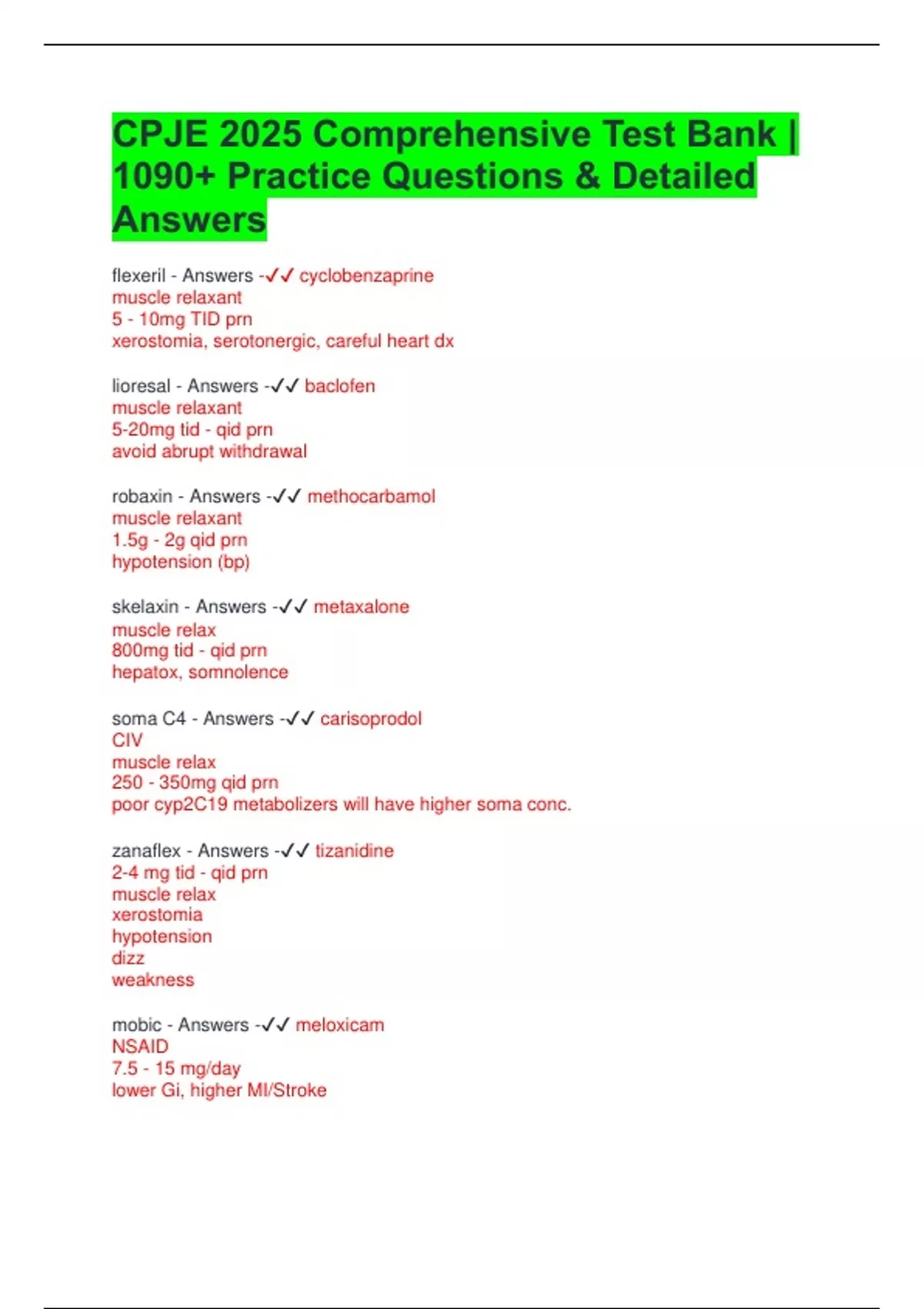 CPJE 2025 Comprehensive Test Bank | 1090+ Practice Questions & Detailed ...