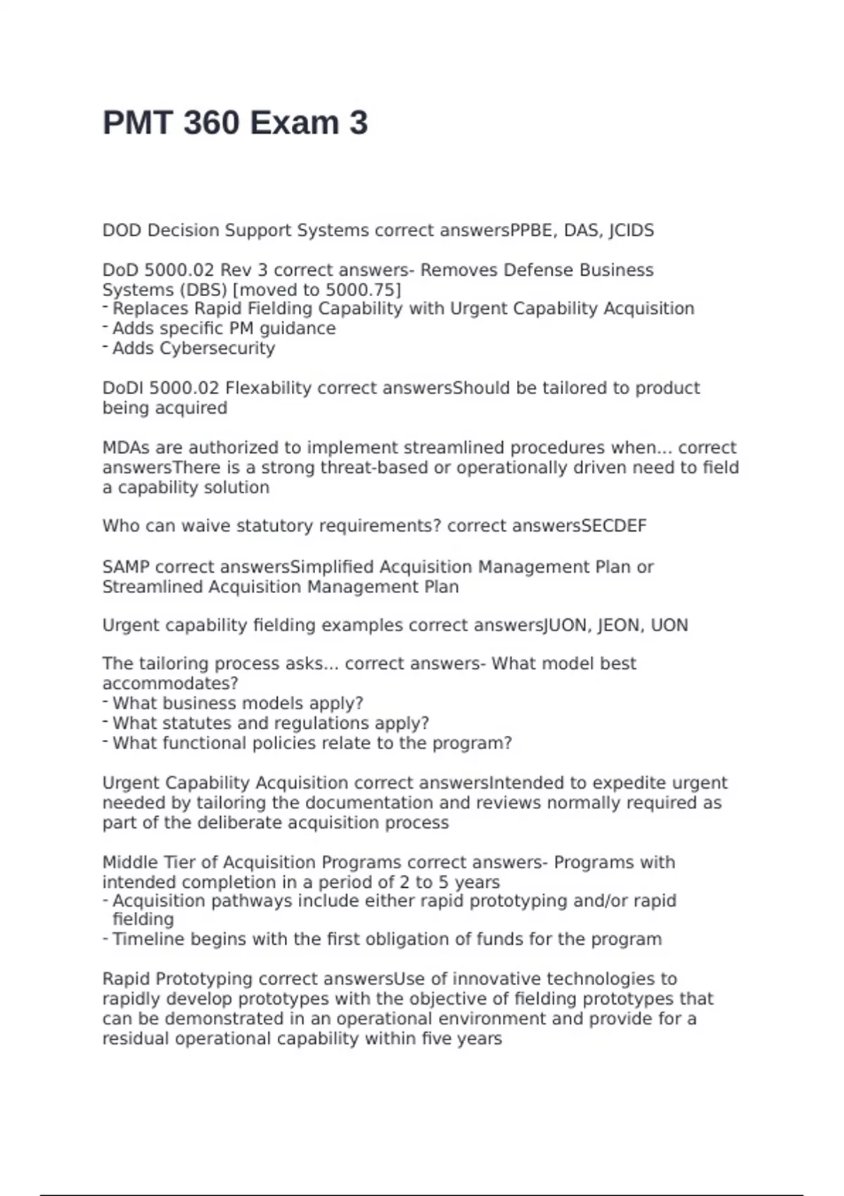 PMT 360 Exam with 100% correct answers 2025 - PMT 360 Exa - Stuvia US