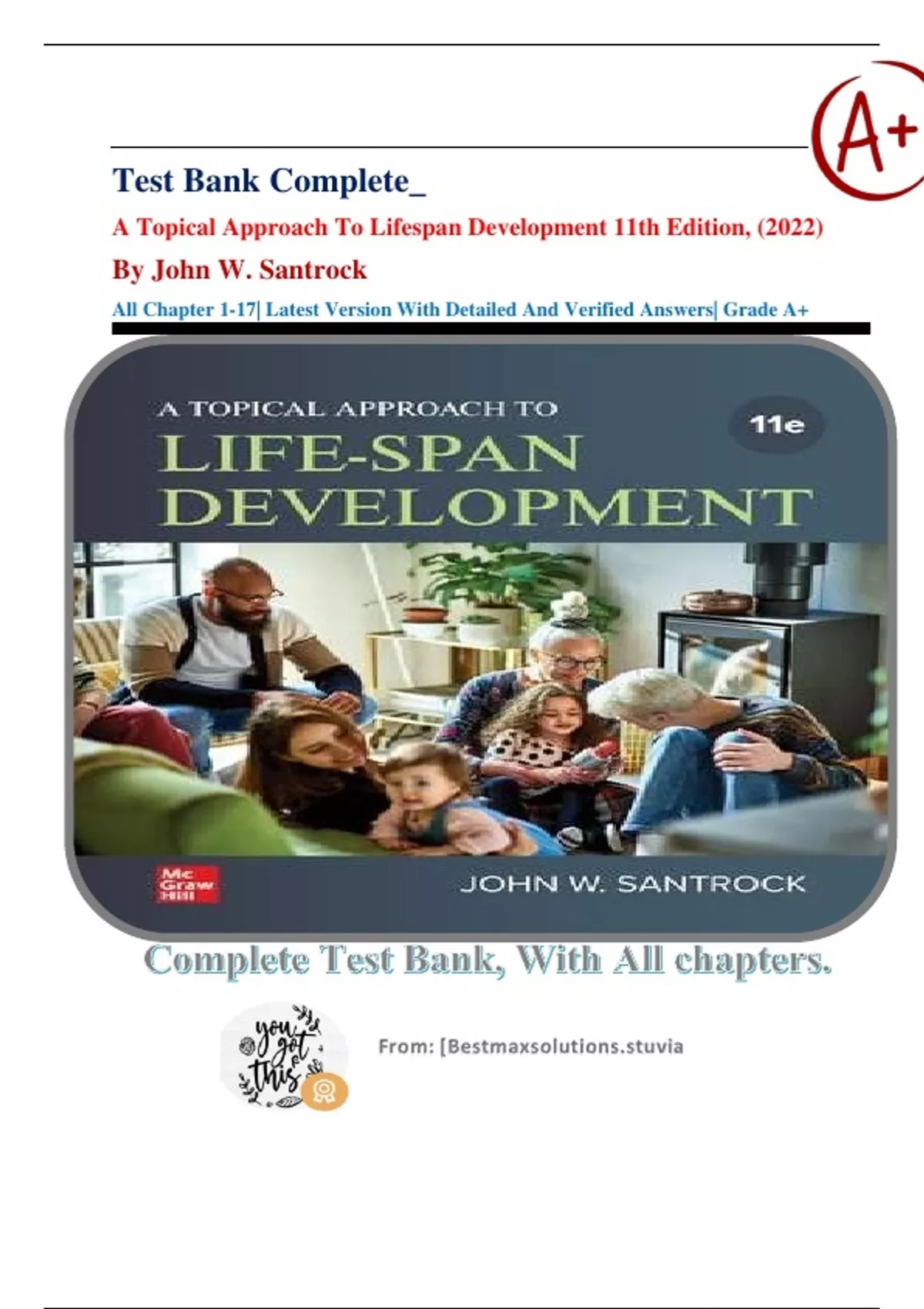 Test Bank Complete_ A Topical Approach To Lifespan Development 11th ...