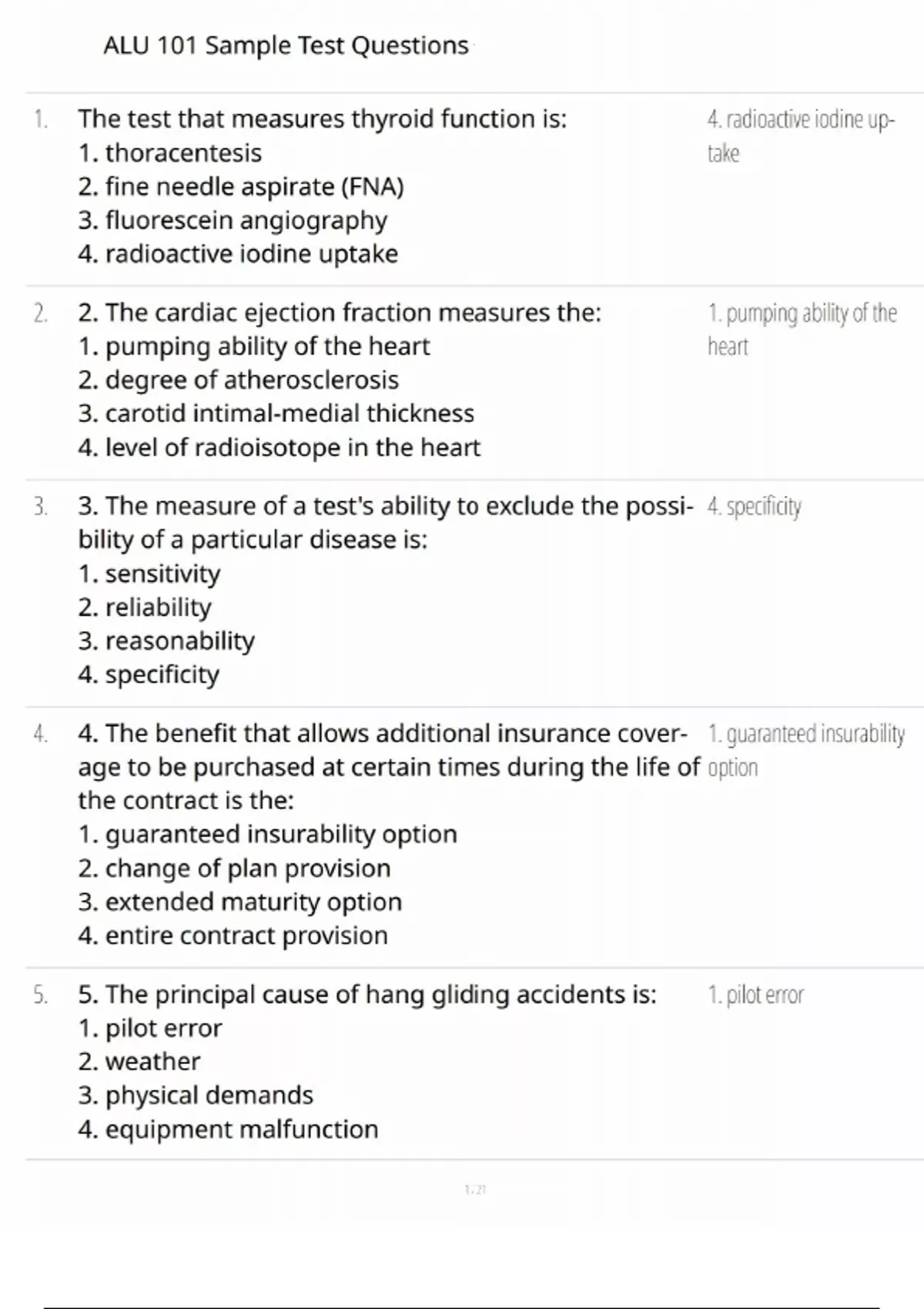 ALU 101 Sample Test Questions | New | 2025 | Score 100% - ALU 101 ...