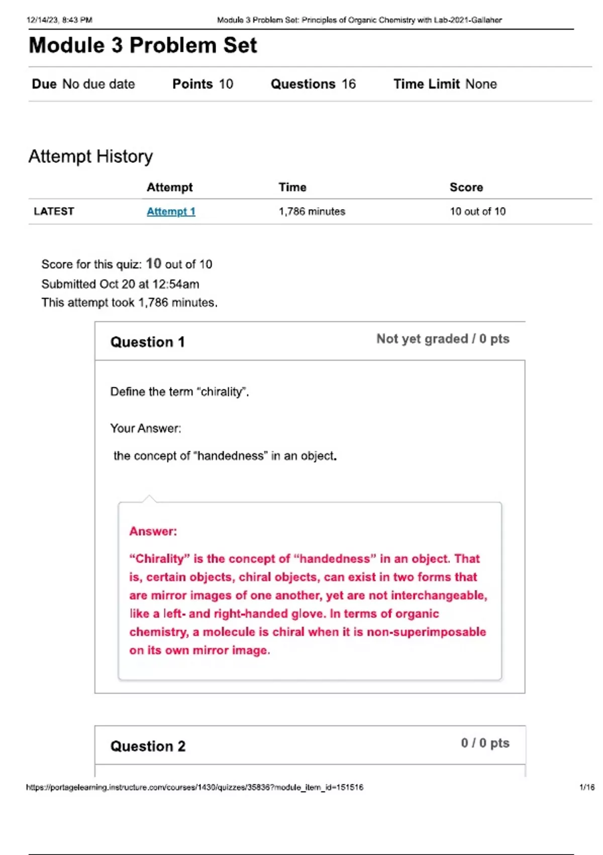 CHEM 219 Module 3 Problem Set QUESTIONS WITH 100% VERIFIEDANSWERS (STEP ...