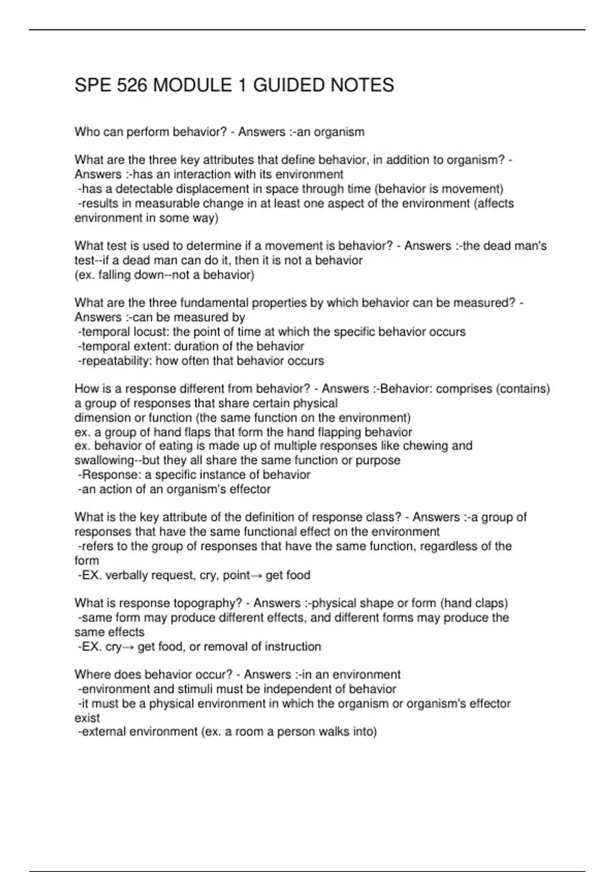 SPE 526 MODULE 1 GUIDED NOTES - SPE 526 - Stuvia US