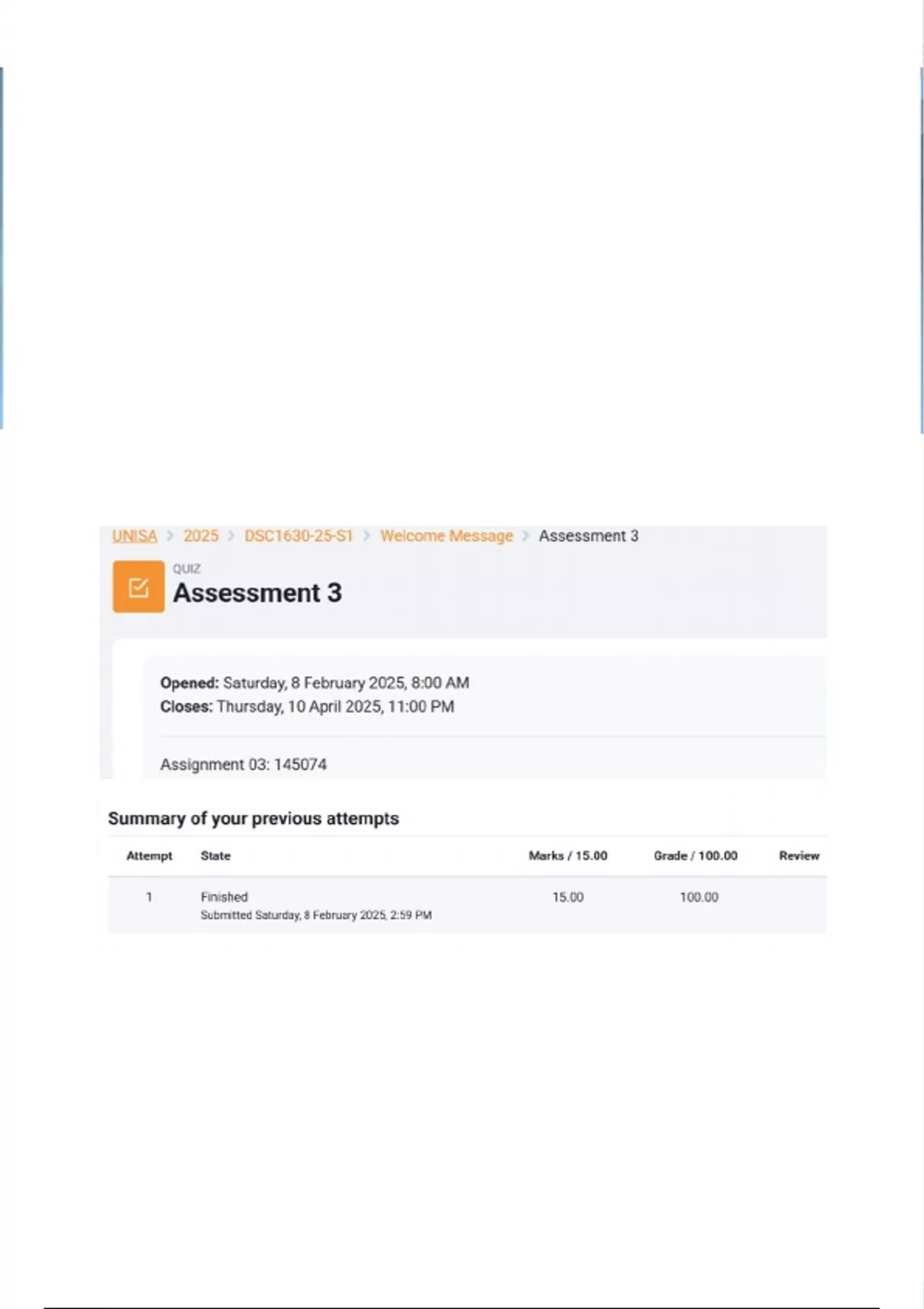 DSC1630 Assignment 3 (COMPLETE ANSWERS) Semester 1 2025 - Due 10th April 2025. - Introductory ...
