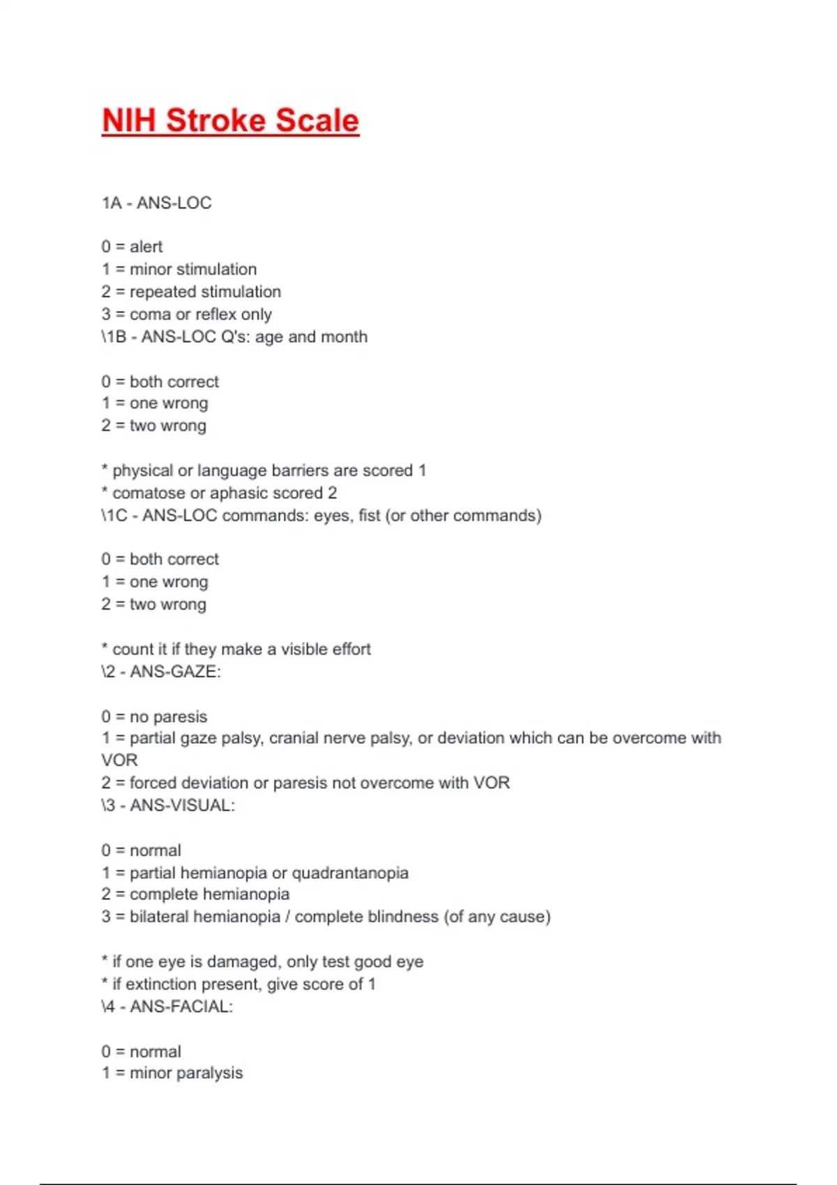 NIH Stroke Scale Exam 2025/2026 Questions With Completed & Verified Solutions. - NIH Stroke ...