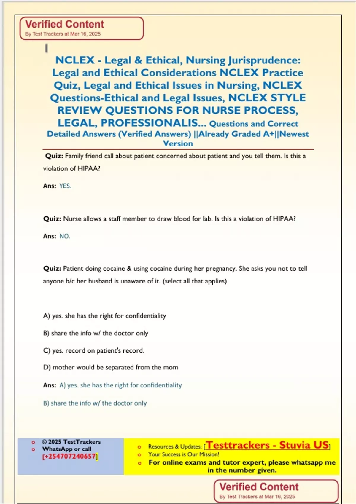 NCLEX - Legal & Ethical, Nursing Jurisprudence: Legal and Ethical ...