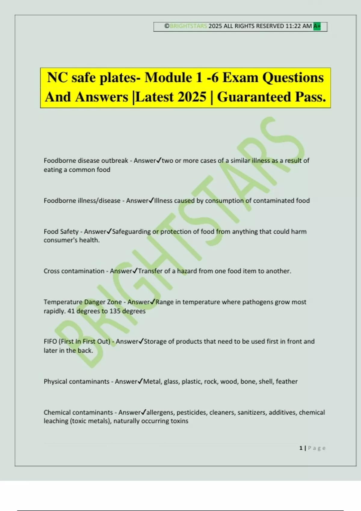 NC safe plates- Module 1 -6 Exam Questions And Answers |Latest 2025 ...