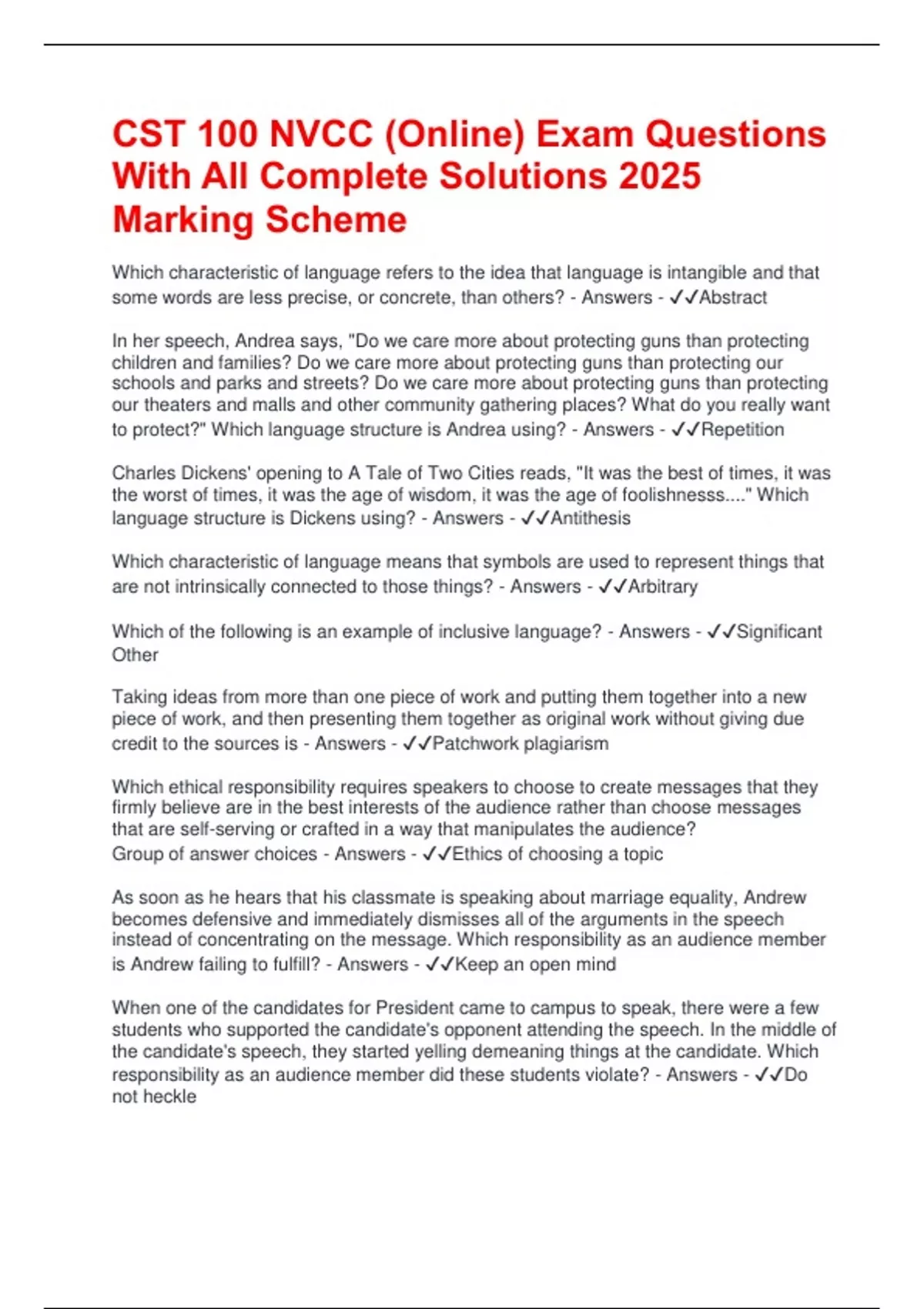 CST 100 NVCC (Online) Exam Questions With All Complete Solutions 2025 ...