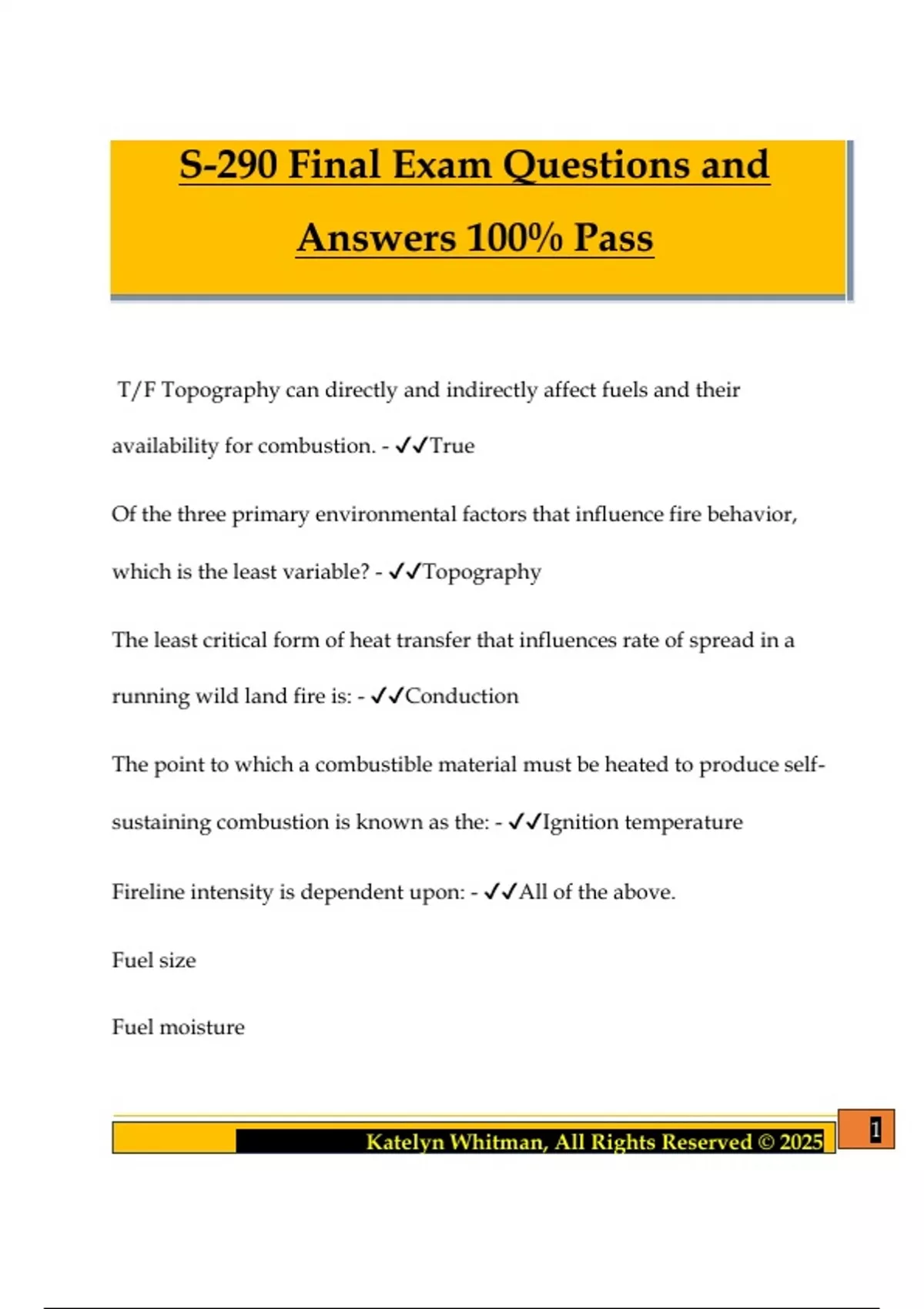 S-290 Final Exam Questions and Answers 100% Pass - S-290 - Stuvia US