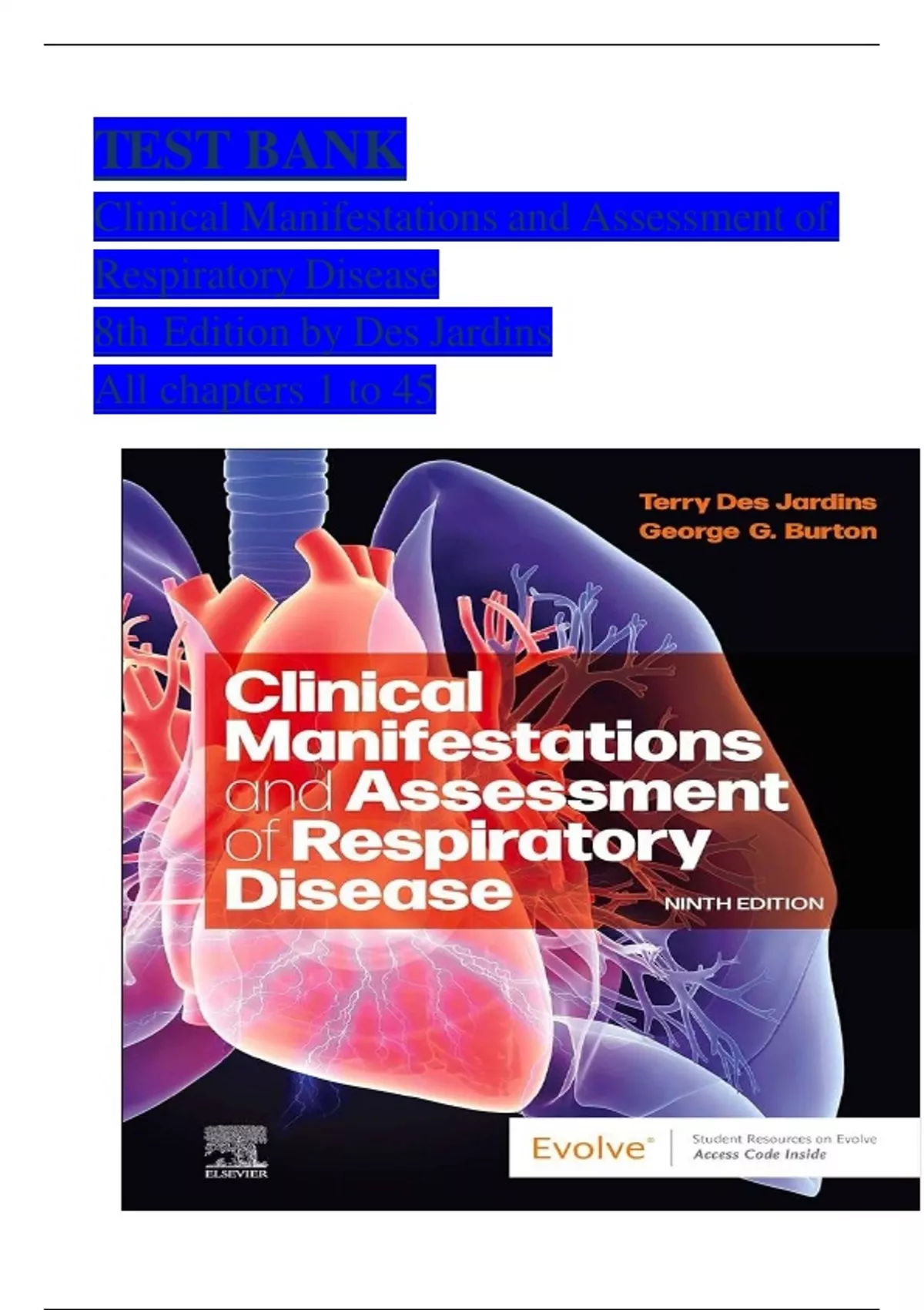 Test Bank for Clinical Manifestations and Assessment of Respiratory ...